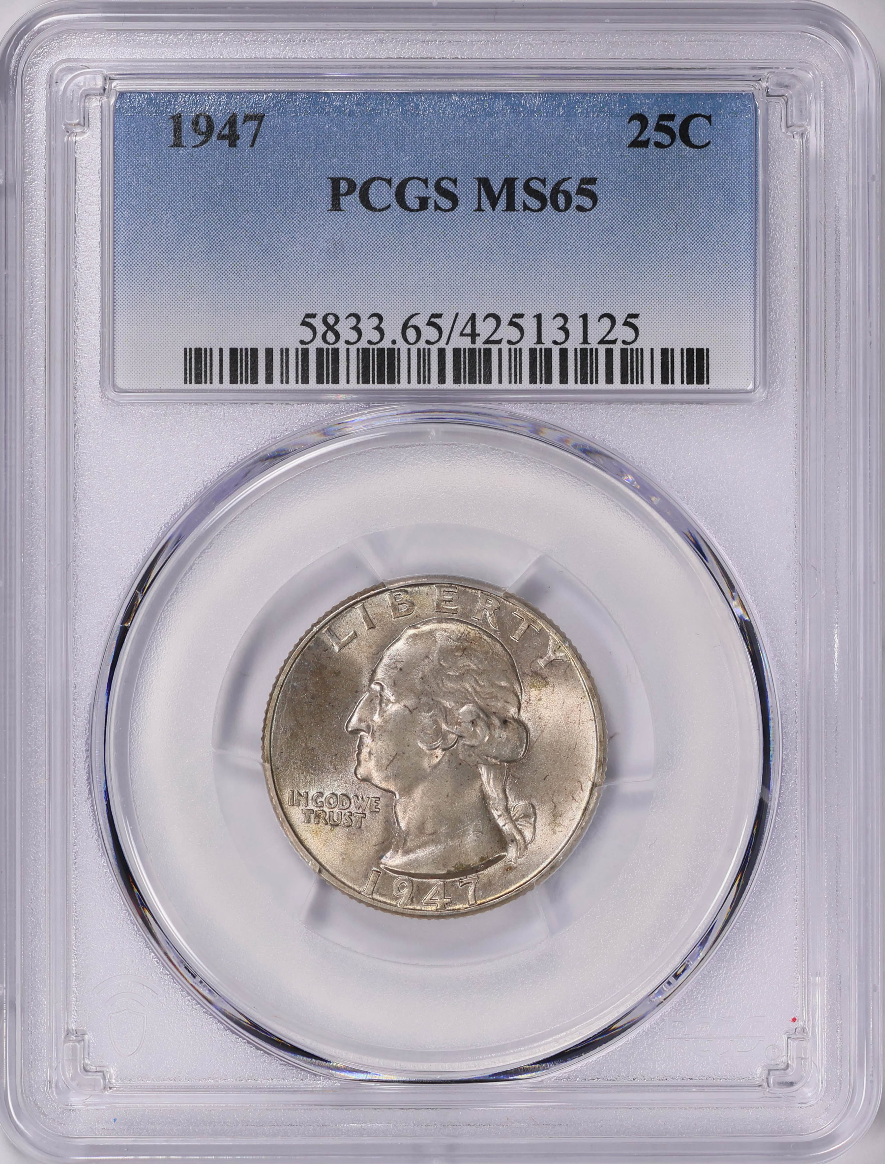 1947 Washington Quarter PCGS MS-65 (Toned) (Item 1572492) | GreatCollections Coin Auctions