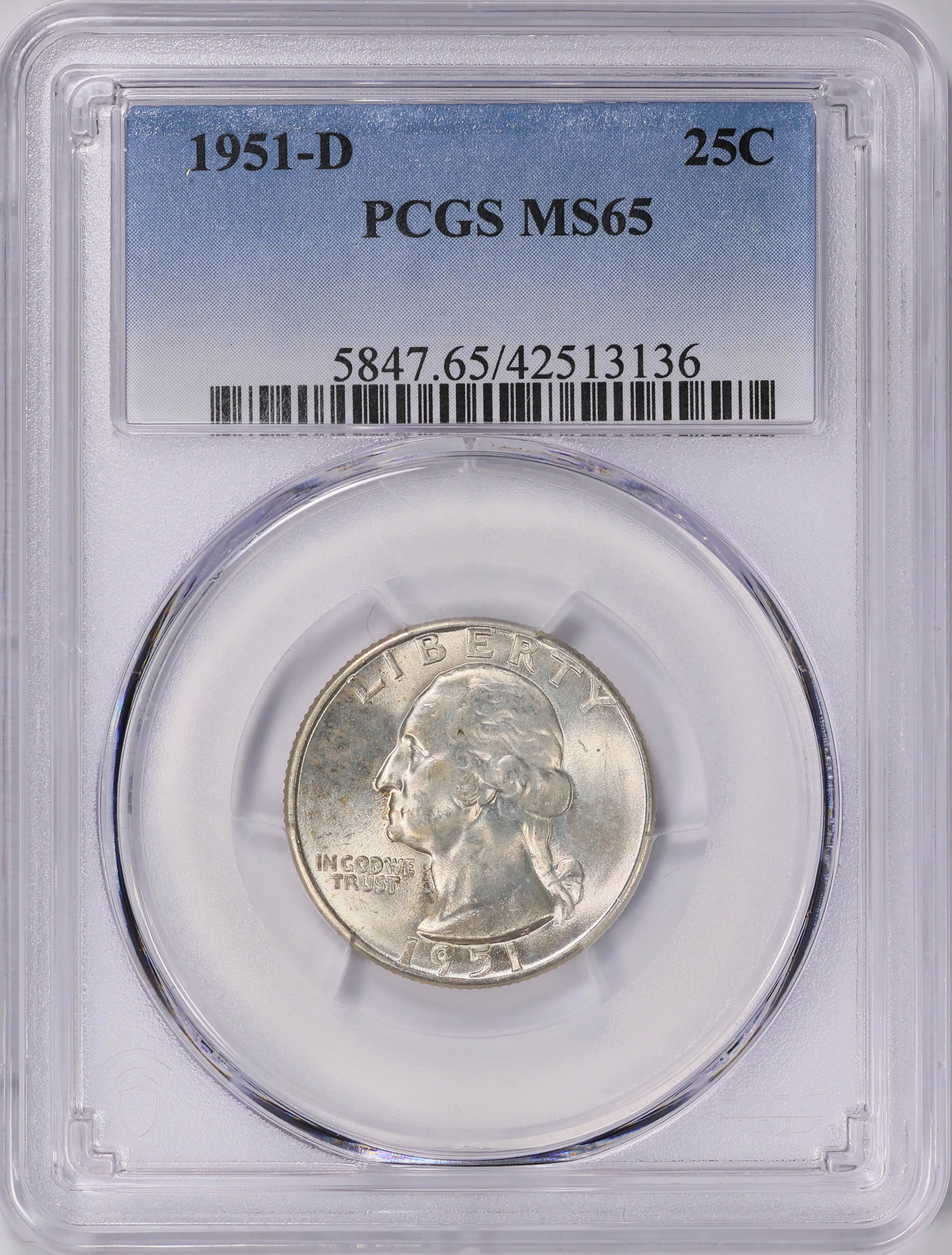 1951-D Washington Quarter PCGS MS-65 (Item 1572503) | GreatCollections ...