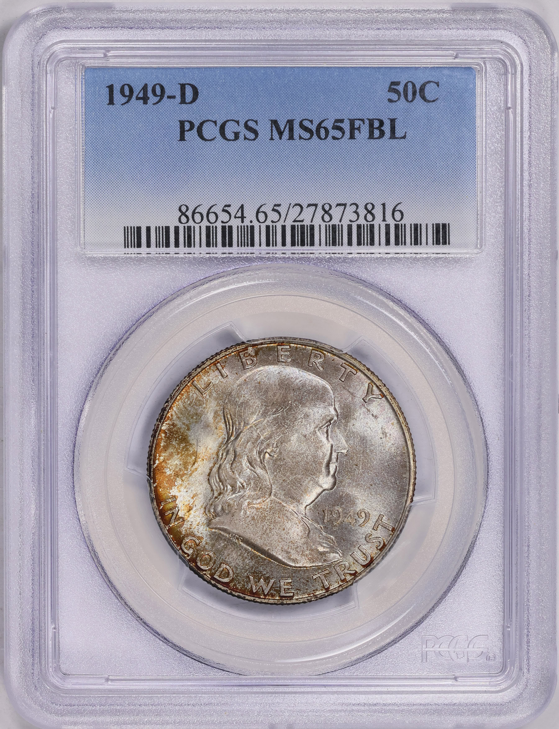 1949-D Franklin Half Dollar PCGS MS-65 FBL (Toned) (Item 1572539 ...