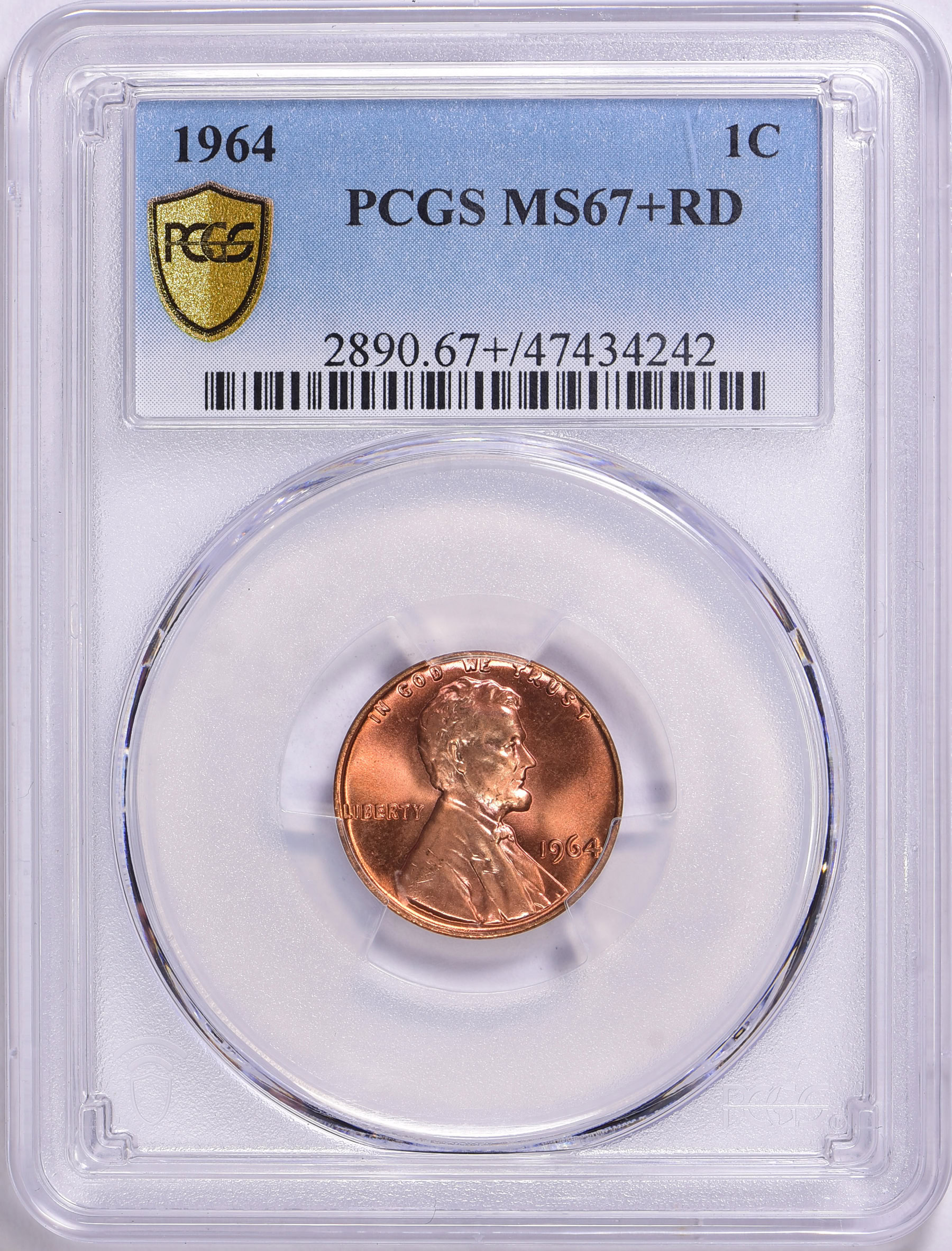 1964 Lincoln Cent PCGS MS-67+ RD (Item 1575460) | GreatCollections Coin ...