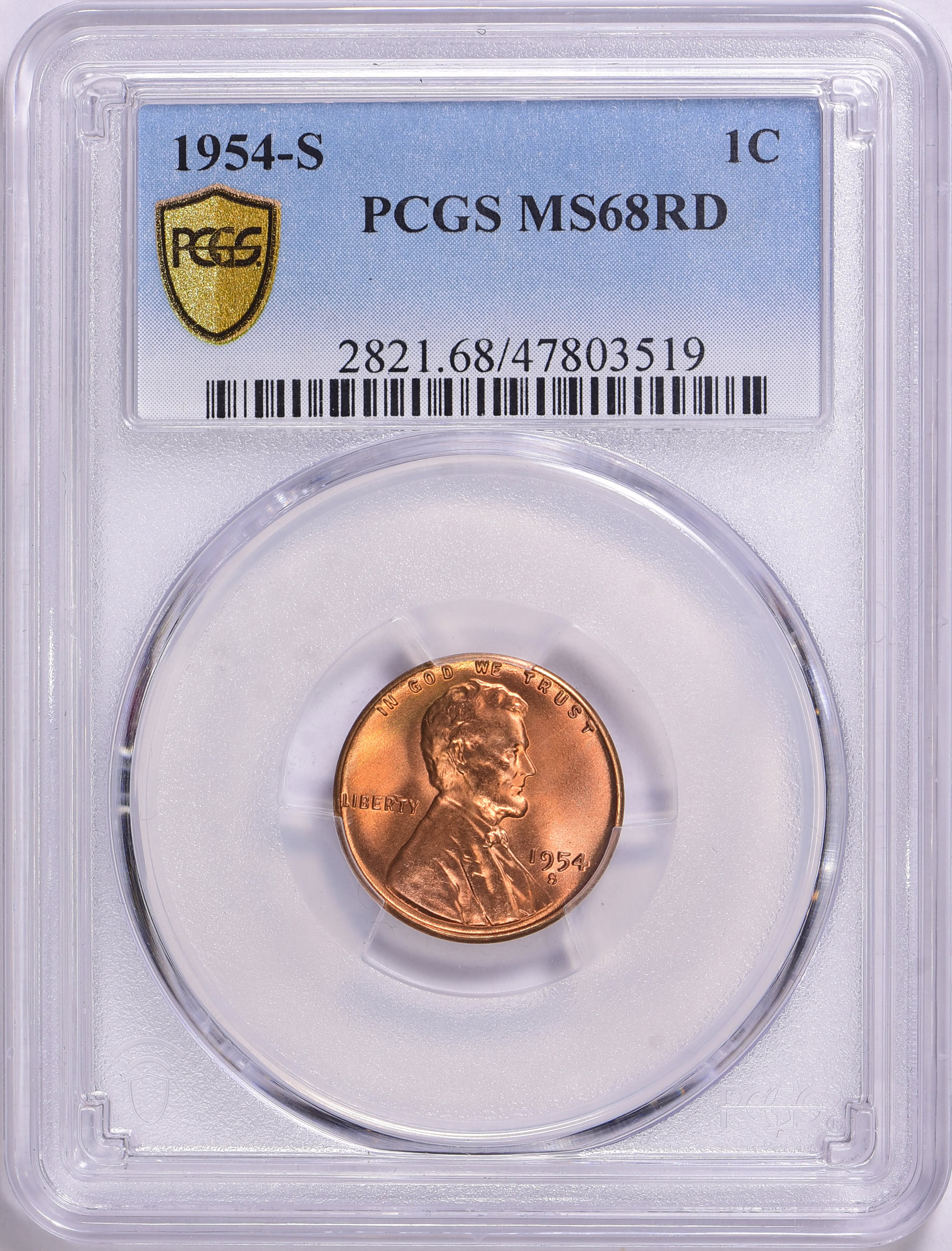 1954-S Lincoln Cent PCGS MS-68 RD (Item 1575461) | GreatCollections Coin Auctions