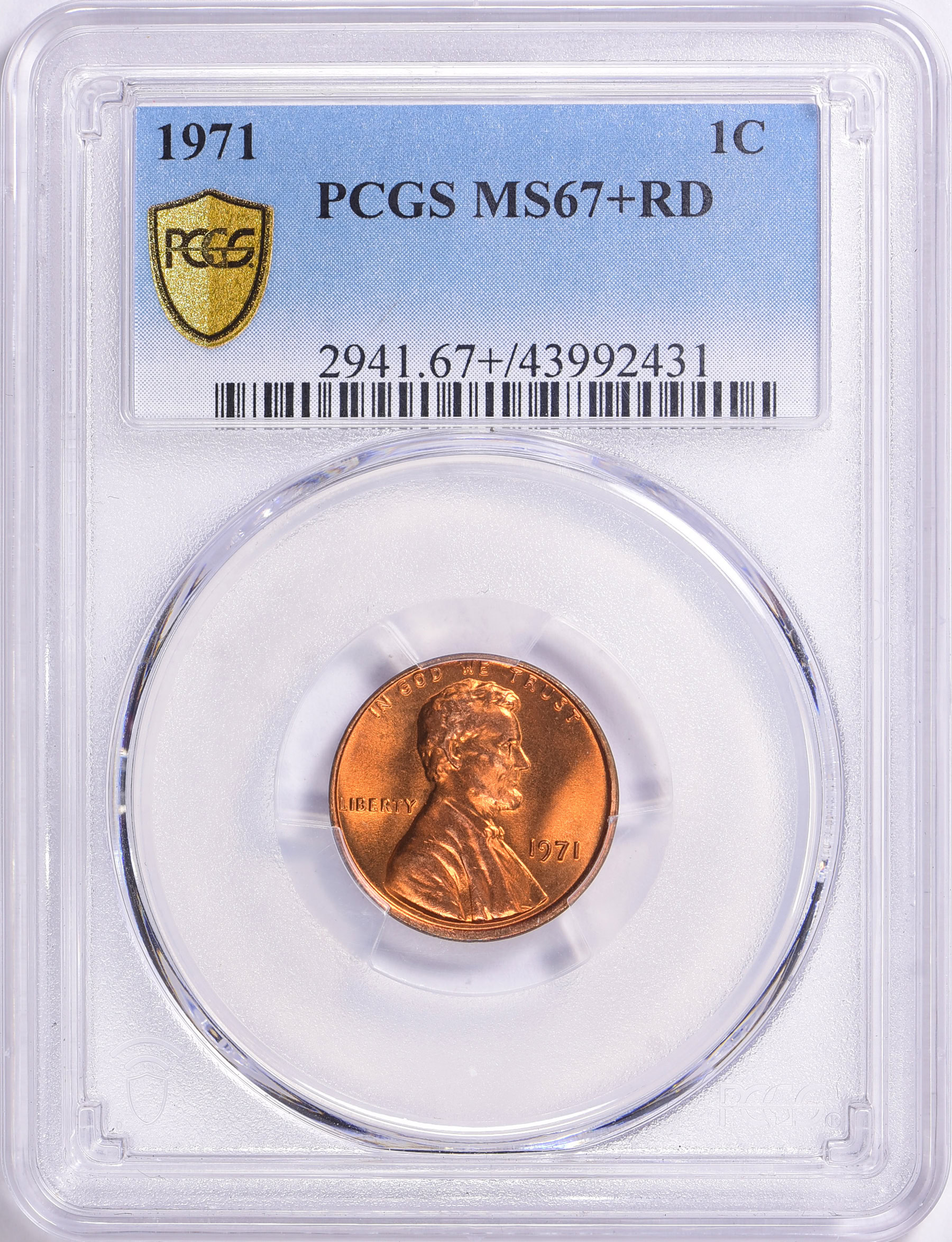 1971 Lincoln Cent PCGS MS-67+ RD (Item 1575545) | GreatCollections Coin Auctions