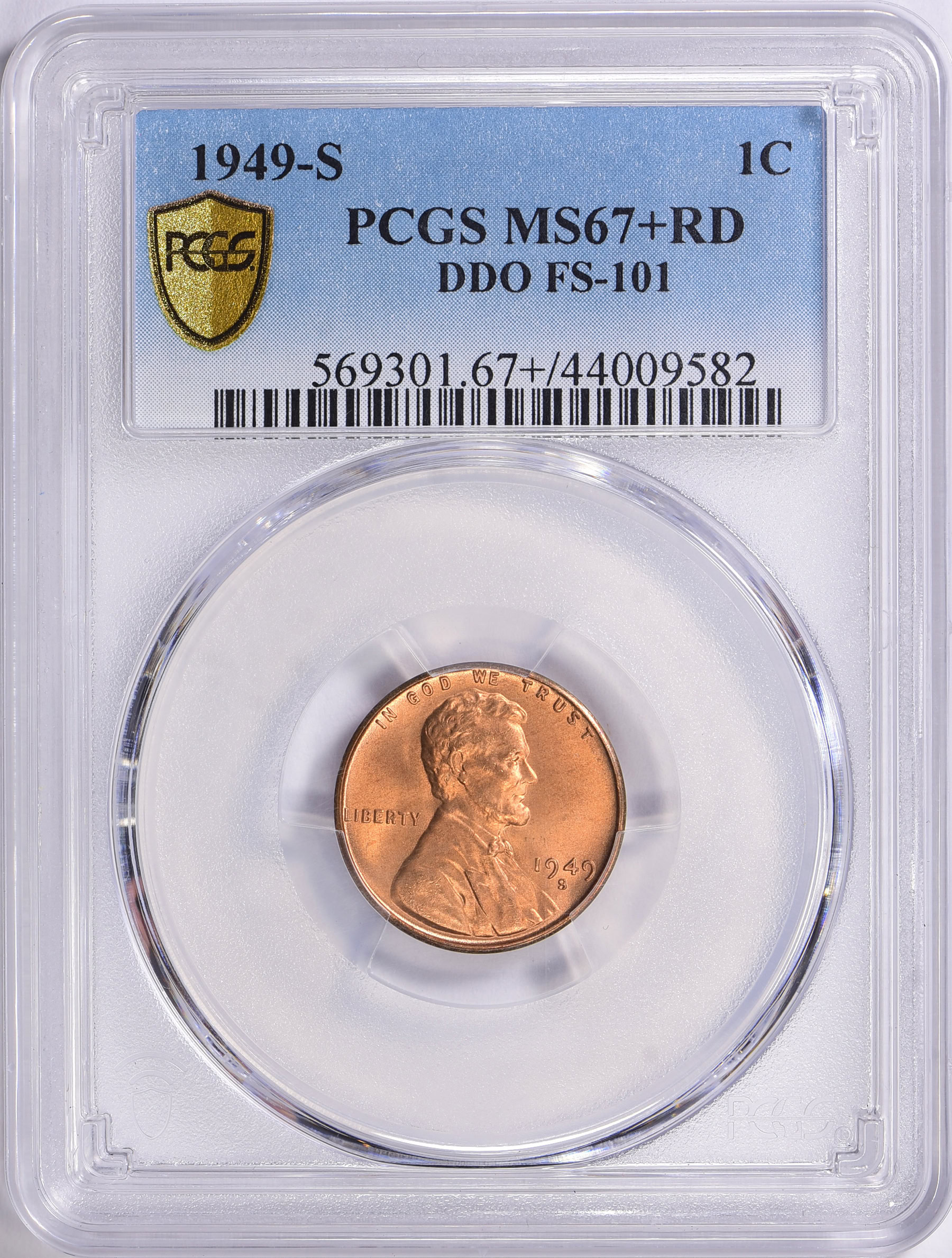 1949-S Lincoln Cent Doubled Die Obverse FS-101 PCGS MS-67+ RD (Item ...