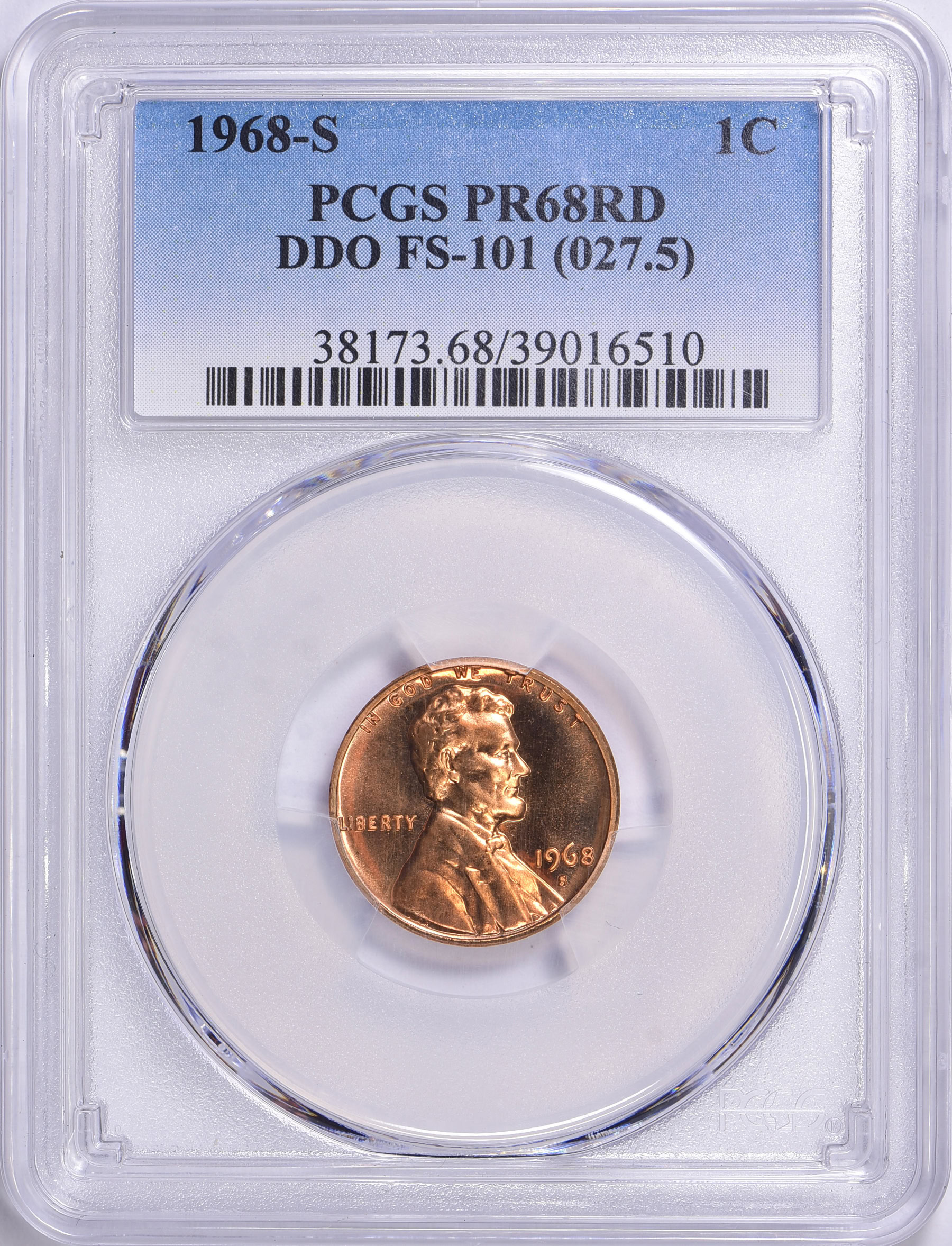 1968-S Lincoln Cent DDO FS-101 (027.5) PCGS Proof-68 RD (Item 1575643 ...