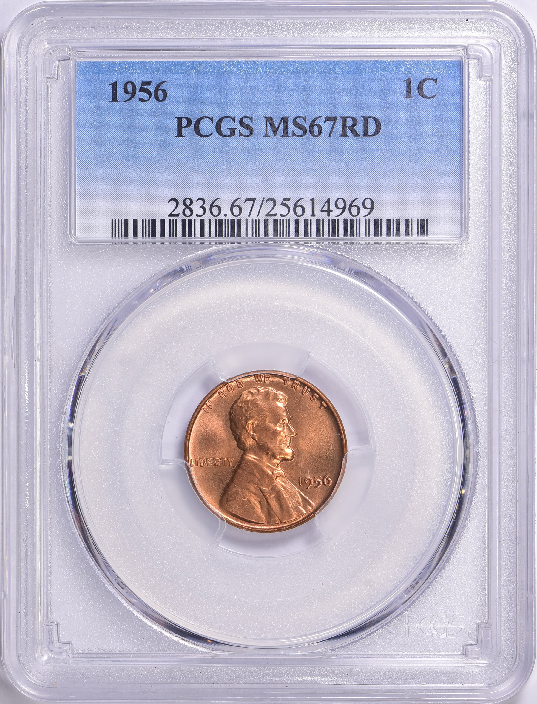 1956 Lincoln Cent PCGS MS-67 RD (Item 1575656) | GreatCollections Coin Auctions