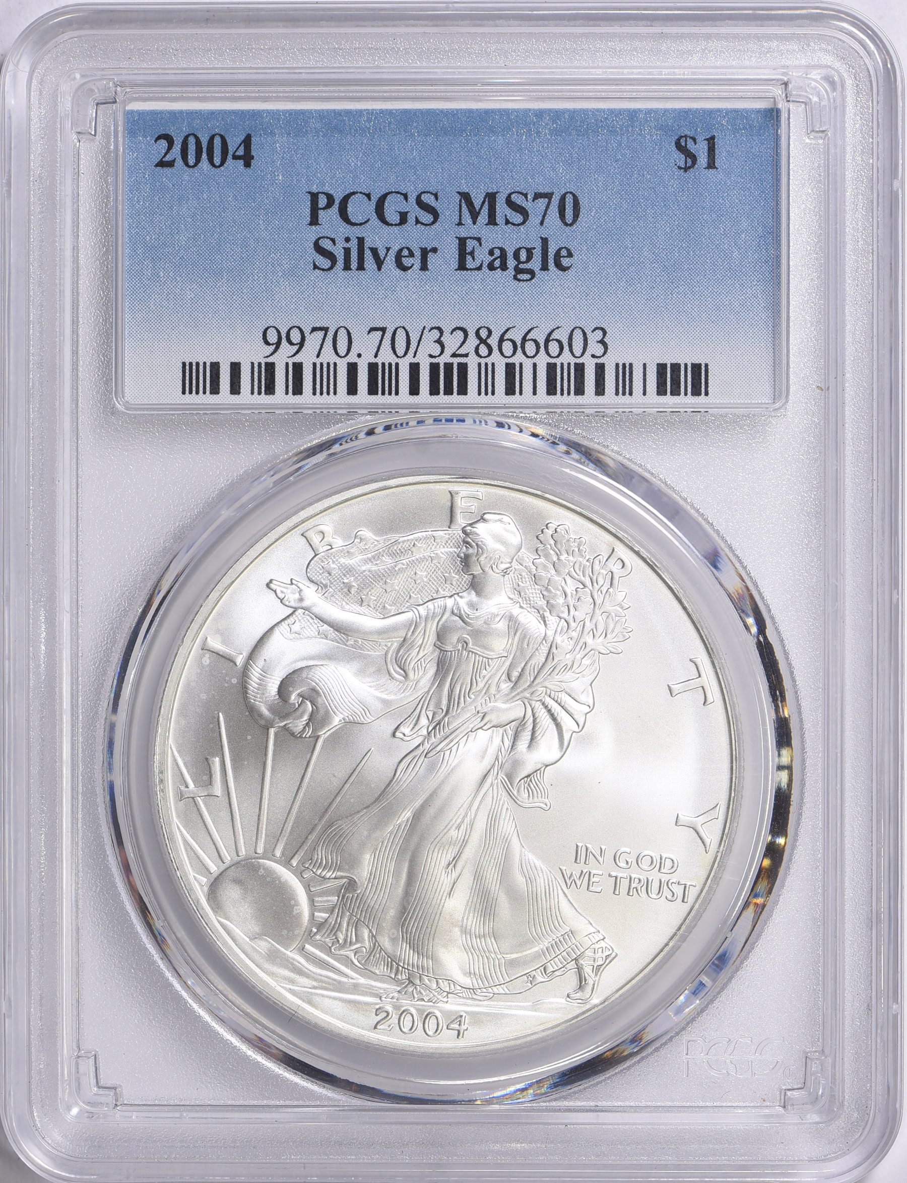 2004 $1 Silver Eagle PCGS MS-70 (Item 1575663) | GreatCollections Coin ...