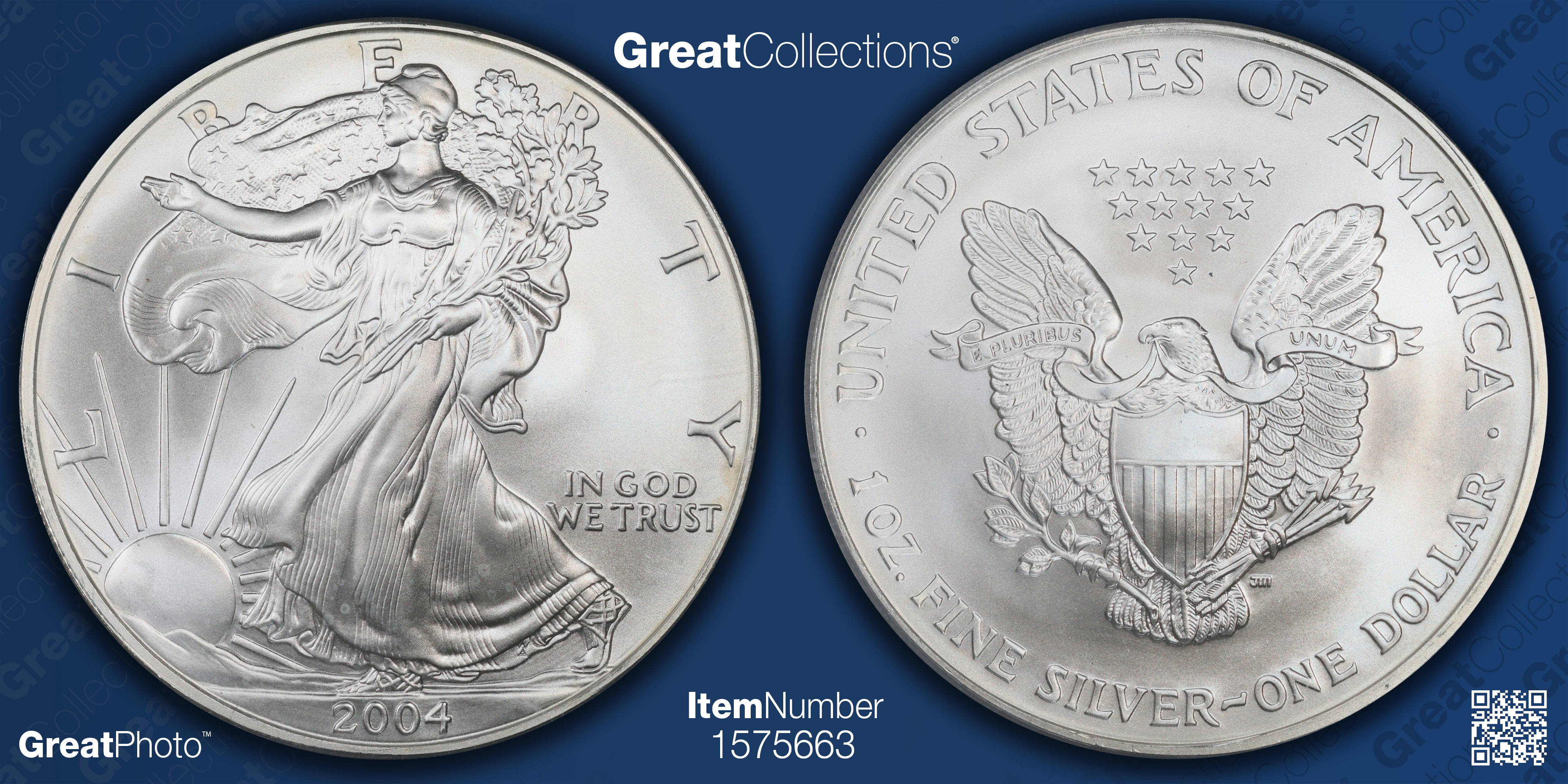 2004 $1 Silver Eagle PCGS MS-70 (Item 1575663) | GreatCollections Coin ...