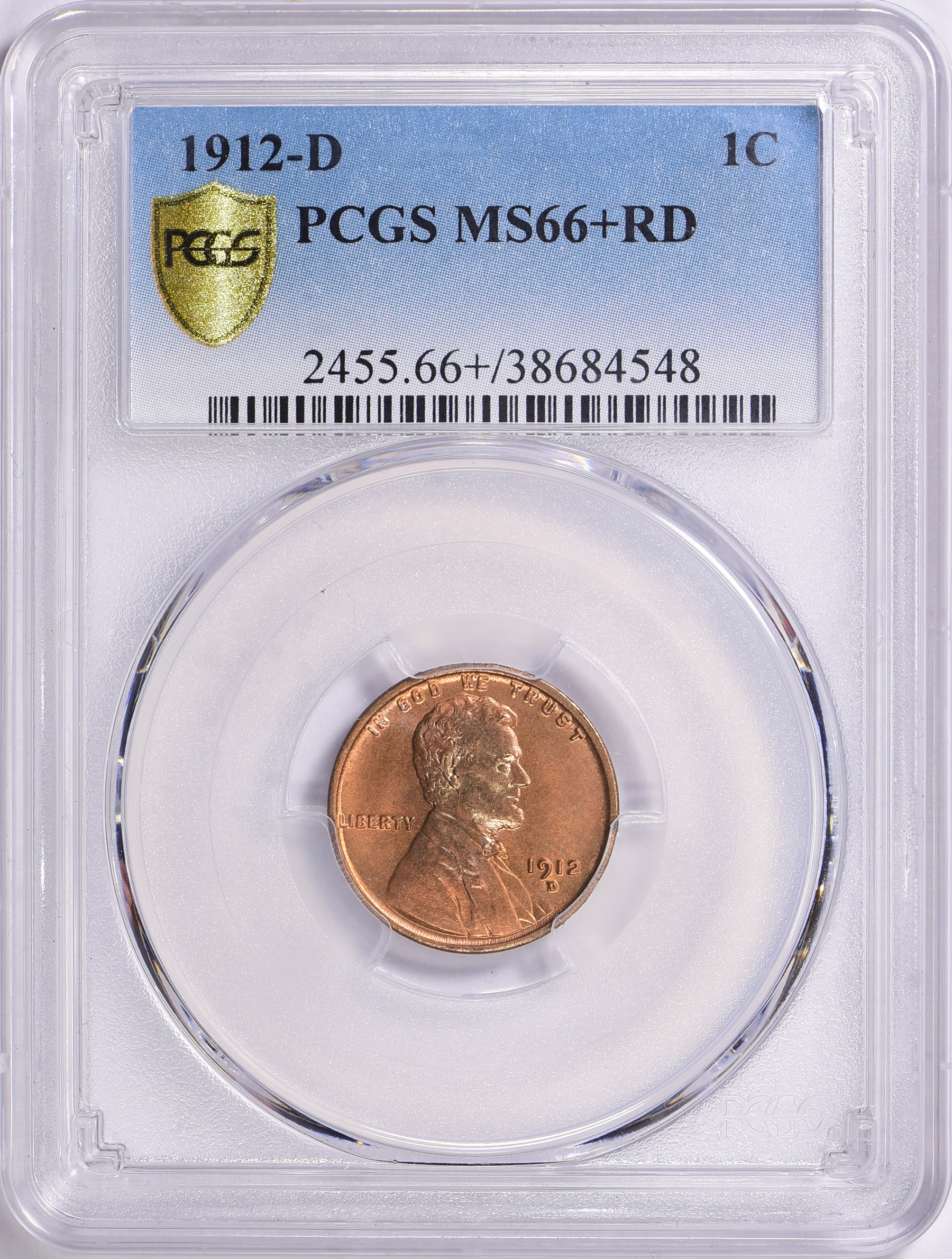 1912-D Lincoln Cent PCGS MS-66+ RD (Item 1575711) | GreatCollections Coin Auctions