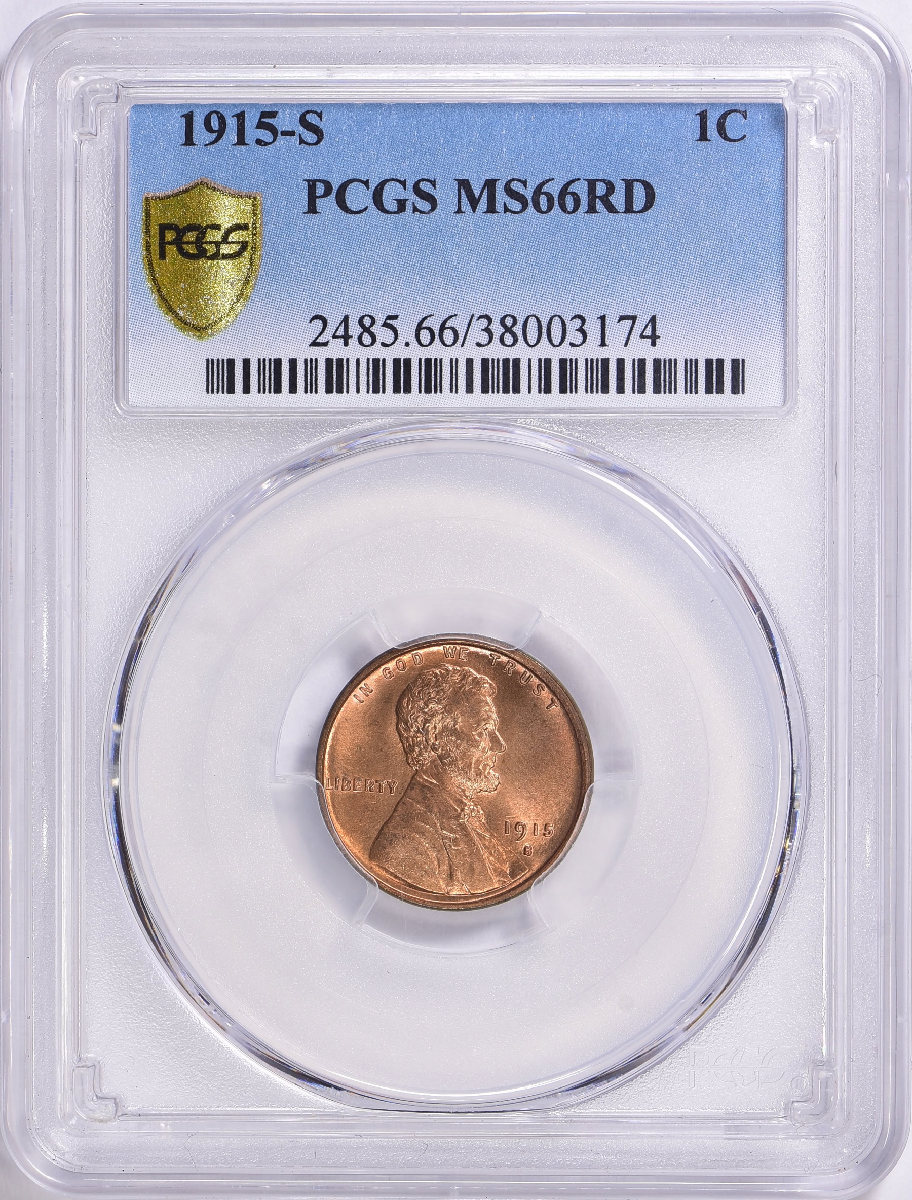 1915-S Lincoln Cent PCGS MS-66 RD (Item 1575716) | GreatCollections Coin Auctions