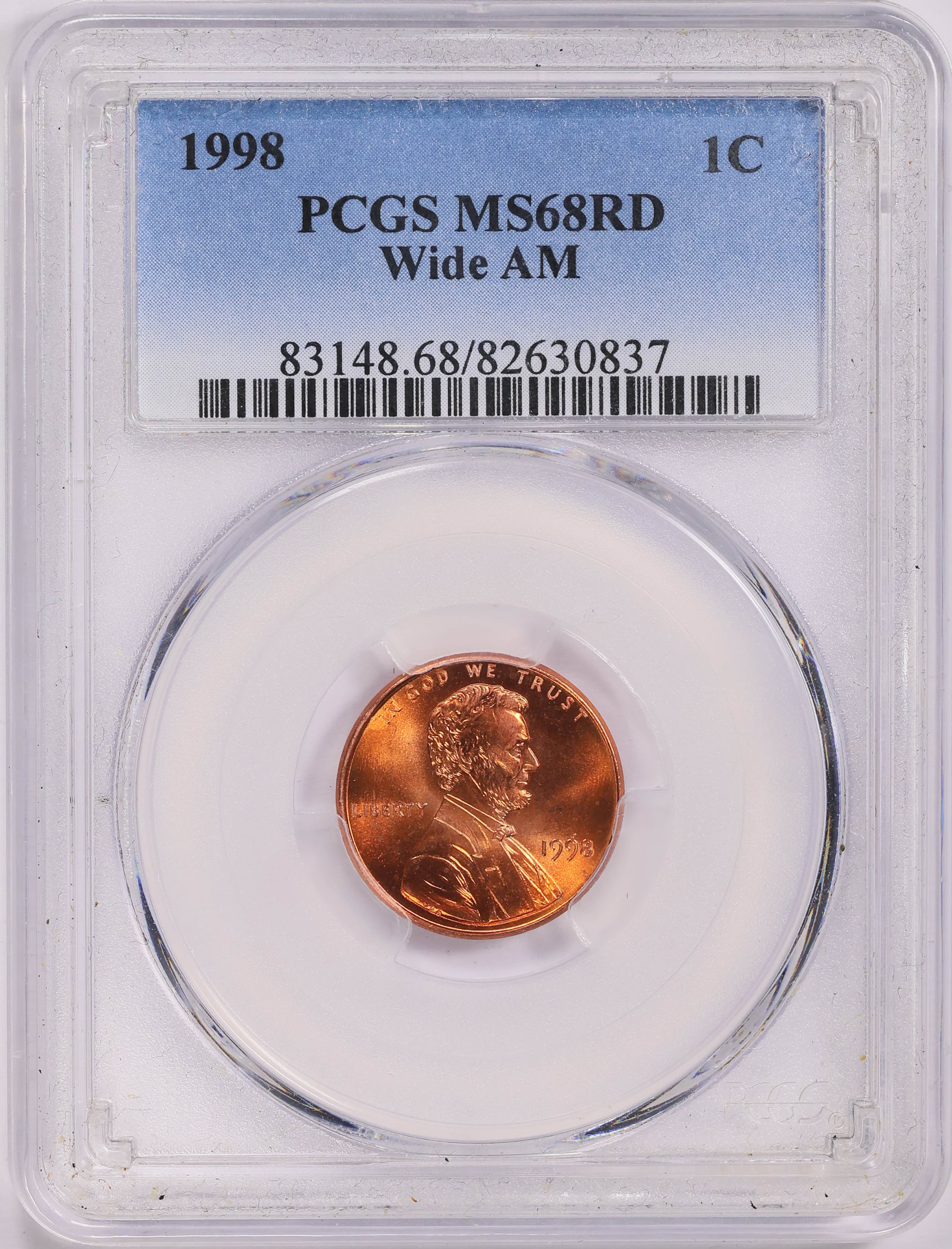 1998 Lincoln Cent Wide AM PCGS MS-68 RD (Item 1575769 ...