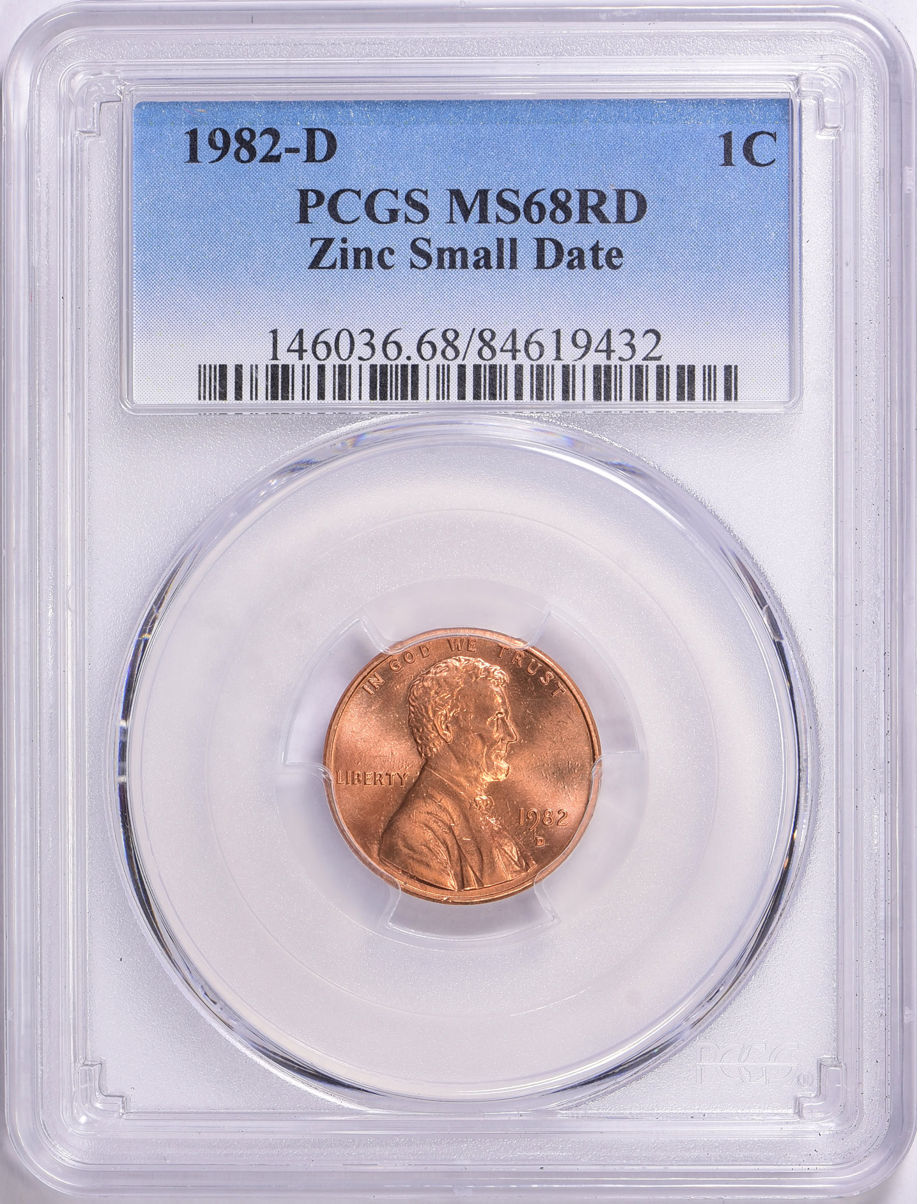 1982-D Lincoln Cent Zinc Small Date PCGS MS-68 RD (Item 1575775 ...