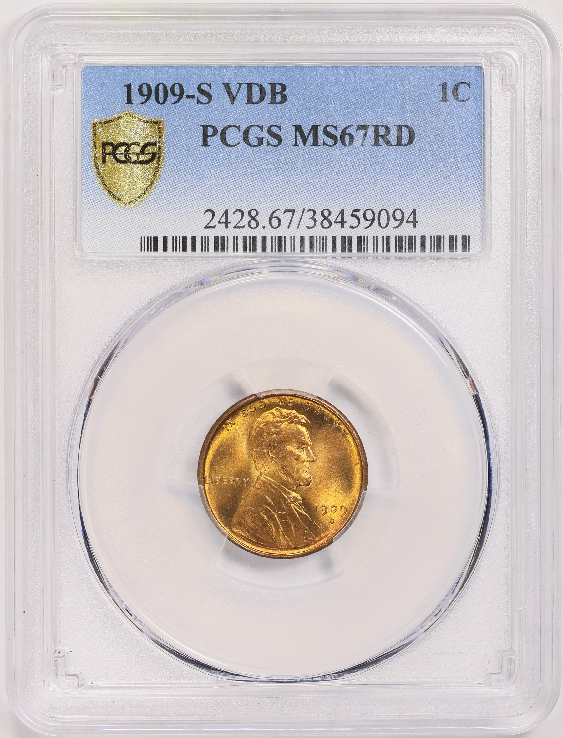 1909-S Lincoln Cent V.D.B. PCGS MS-67 RD (Item 1575787 ...