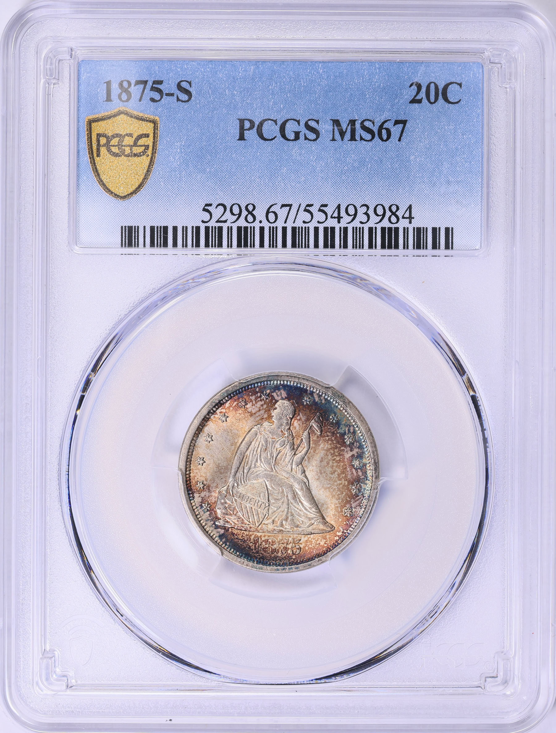1875-S Twenty-Cent Piece PCGS MS-67 (Toned) (Item 1576306 ...