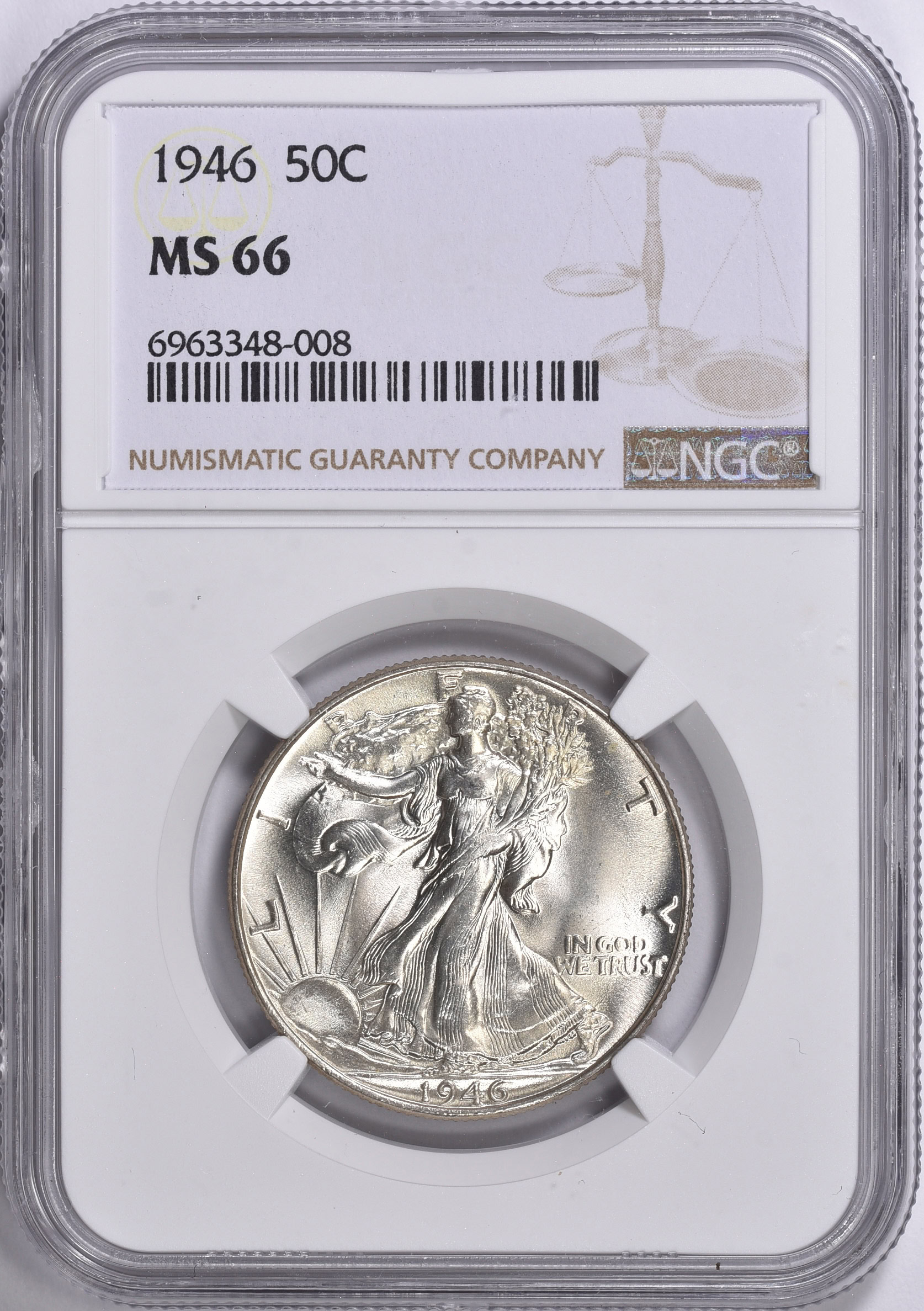 1946 Walking Liberty Half Dollar NGC MS-66 (Item 1577236) | GreatCollections Coin Auctions