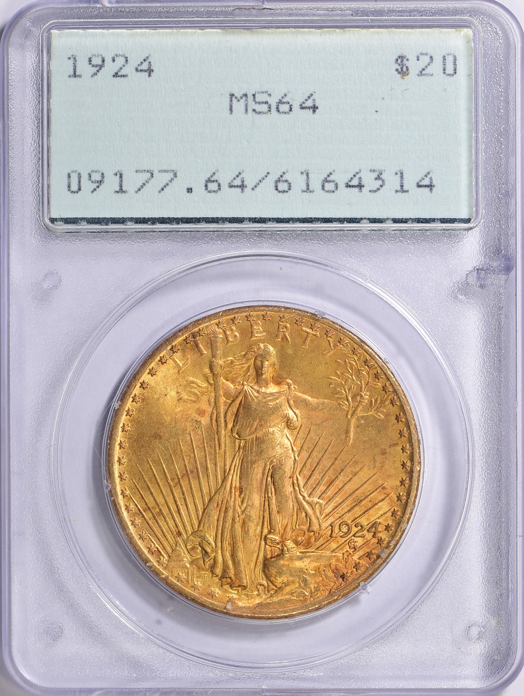 1924 Saint-Gaudens Gold Double Eagle PCGS MS-64 OGH (1st Gen) (Item 1577457) | GreatCollections ...