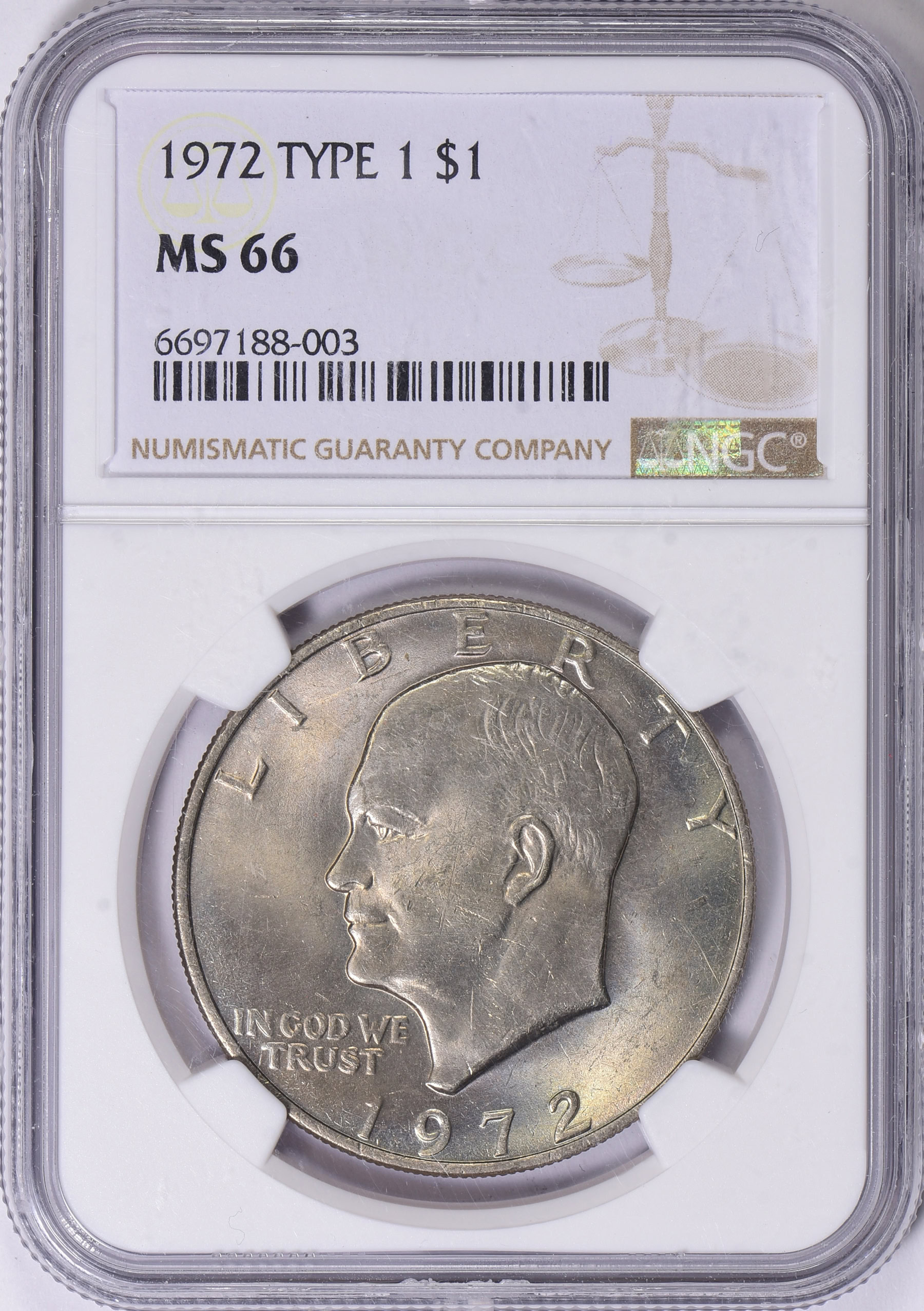 1972 Eisenhower Dollar Type 1 NGC MS-66 (Item 1577640 ...