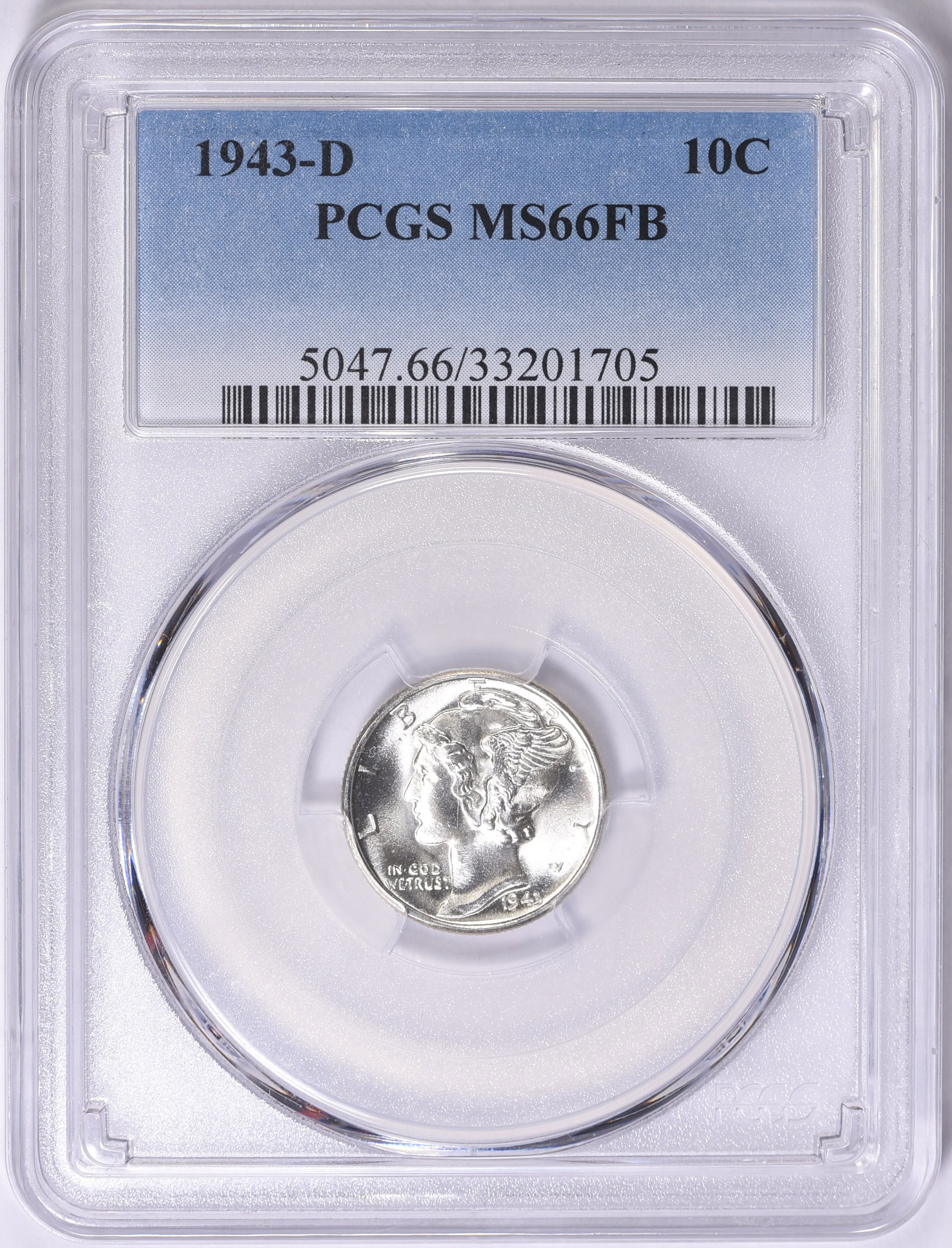 1943-D Mercury Dime PCGS MS-66 FB (Item 1578087) | GreatCollections Coin Auctions