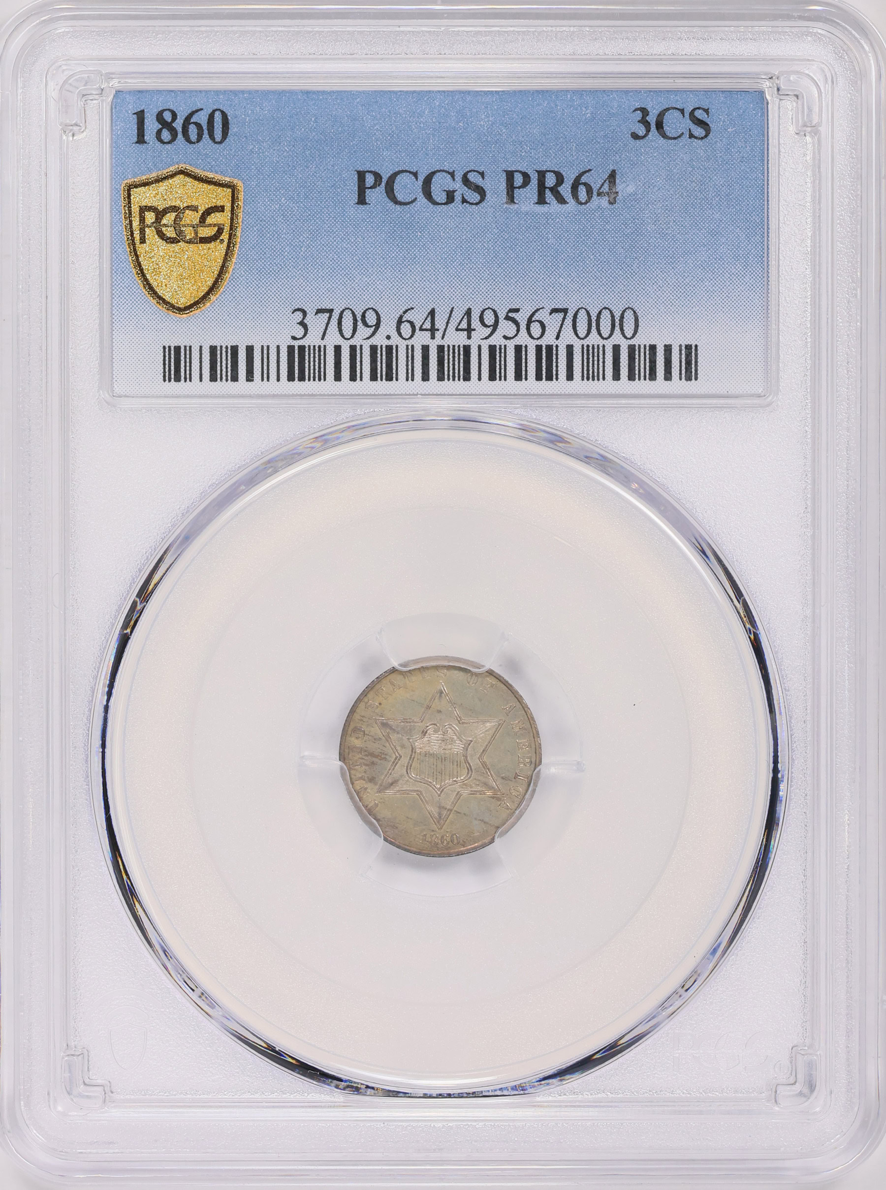 1860 Silver Three-Cent Piece PCGS Proof-64 (Toned) (Item 1578615 ...
