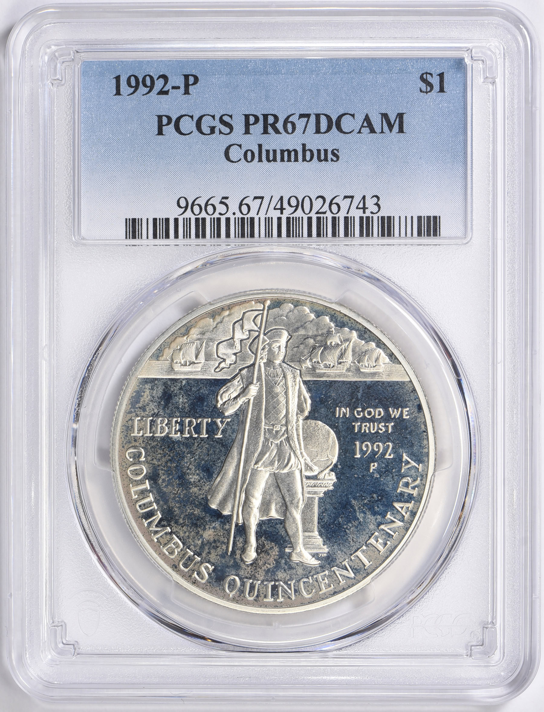 1992-P Christopher Columbus Quincentenary Silver Dollar PCGS Proof-67 ...