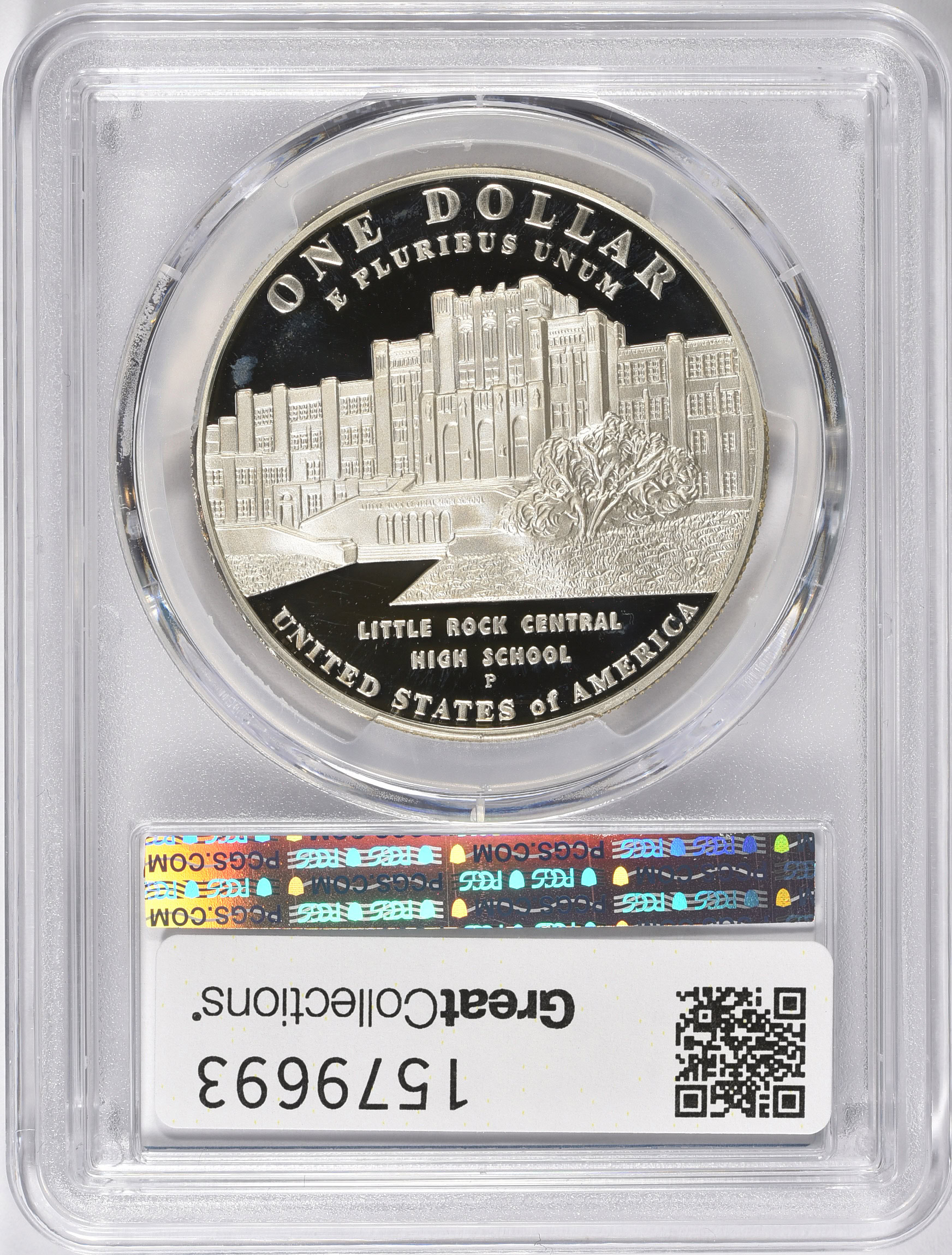 2007-P Little Rock Central High School Desegregation Silver Dollar PCGS ...
