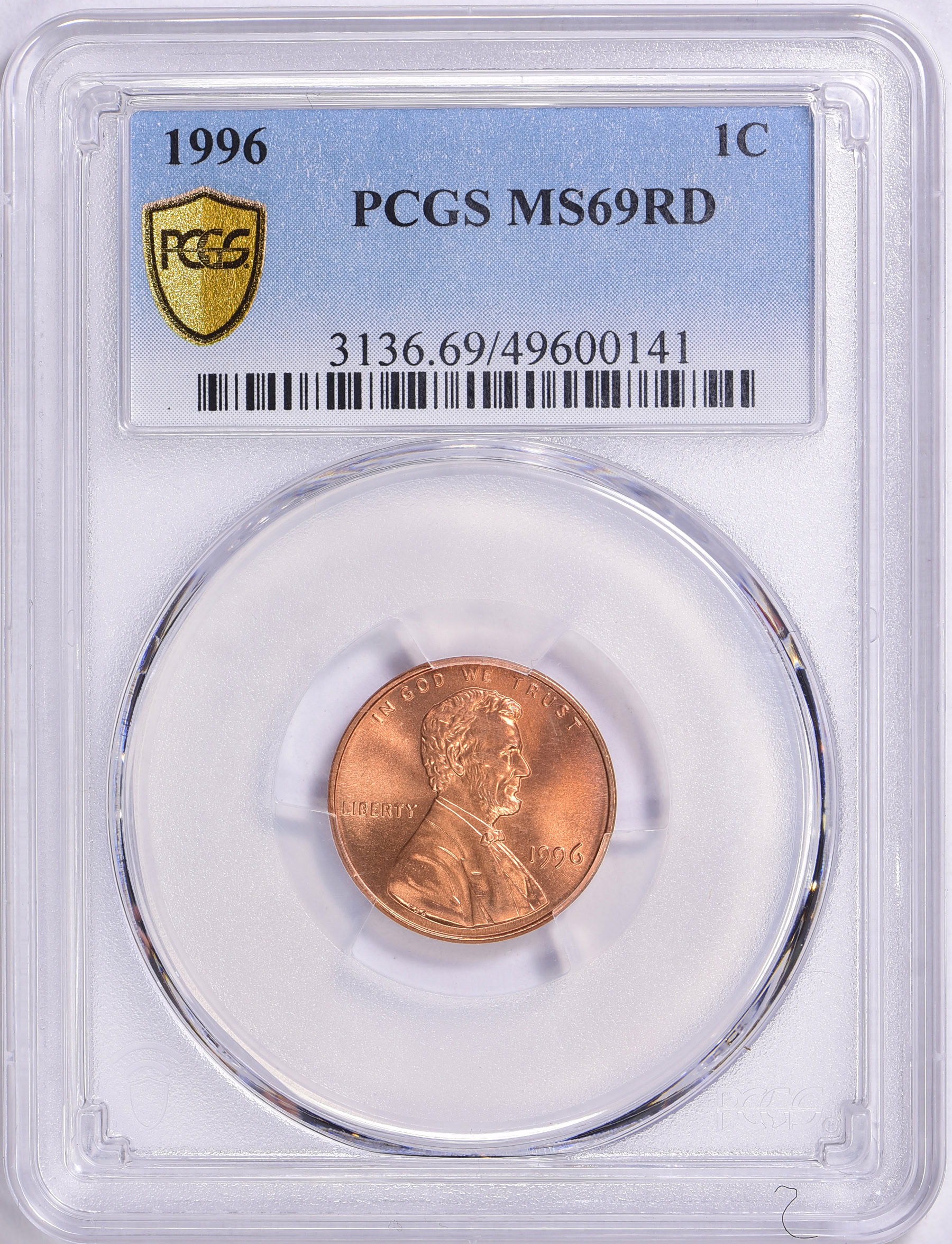 1996 Lincoln Cent PCGS MS-69 RD (Item 1580009) | GreatCollections Coin ...