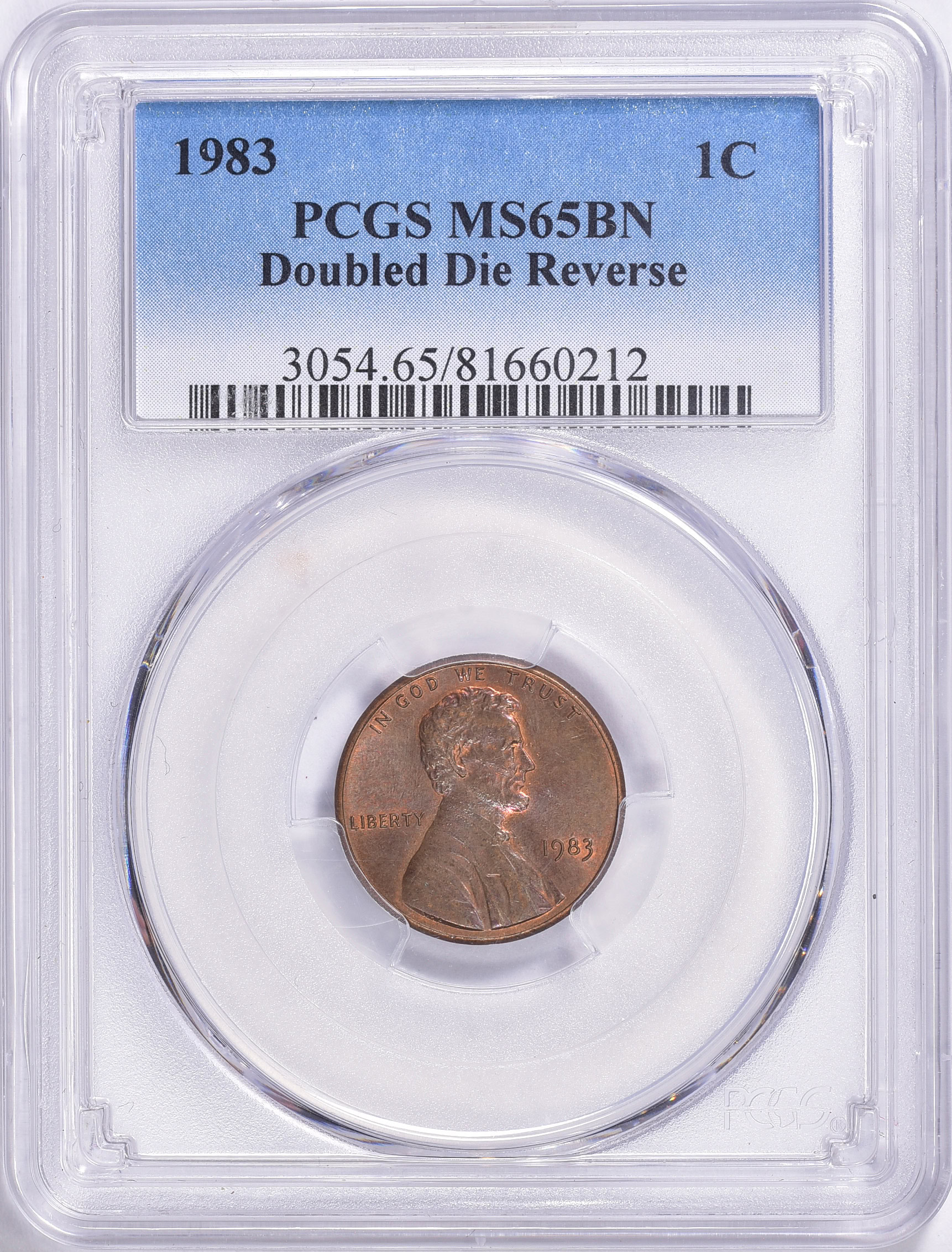 1983 Lincoln Cent Doubled Die Reverse Pcgs Ms 65 Bn Item 1580643