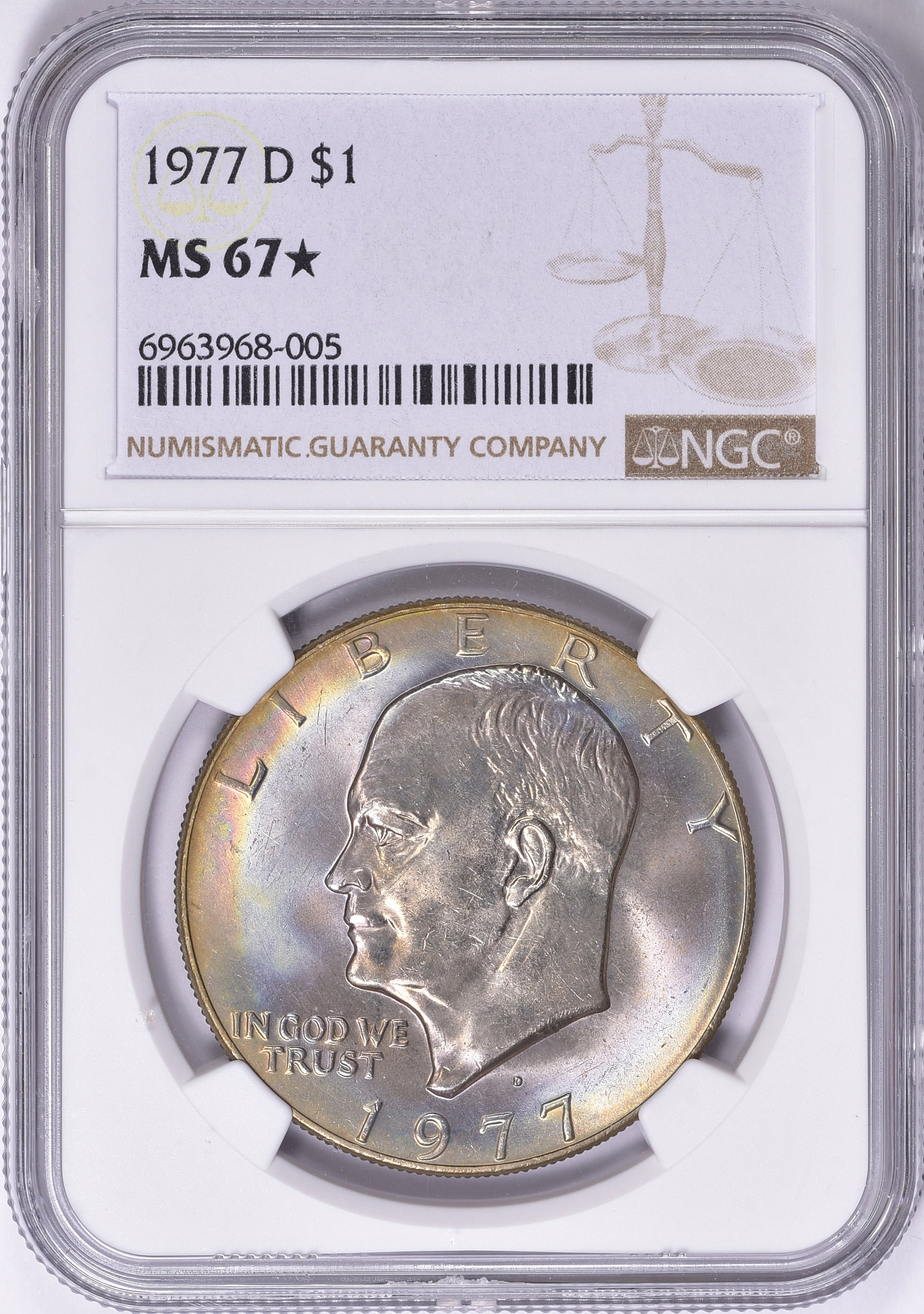 1977-D Eisenhower Dollar NGC MS-67 ★ (Toned) (Item 1581410 ...
