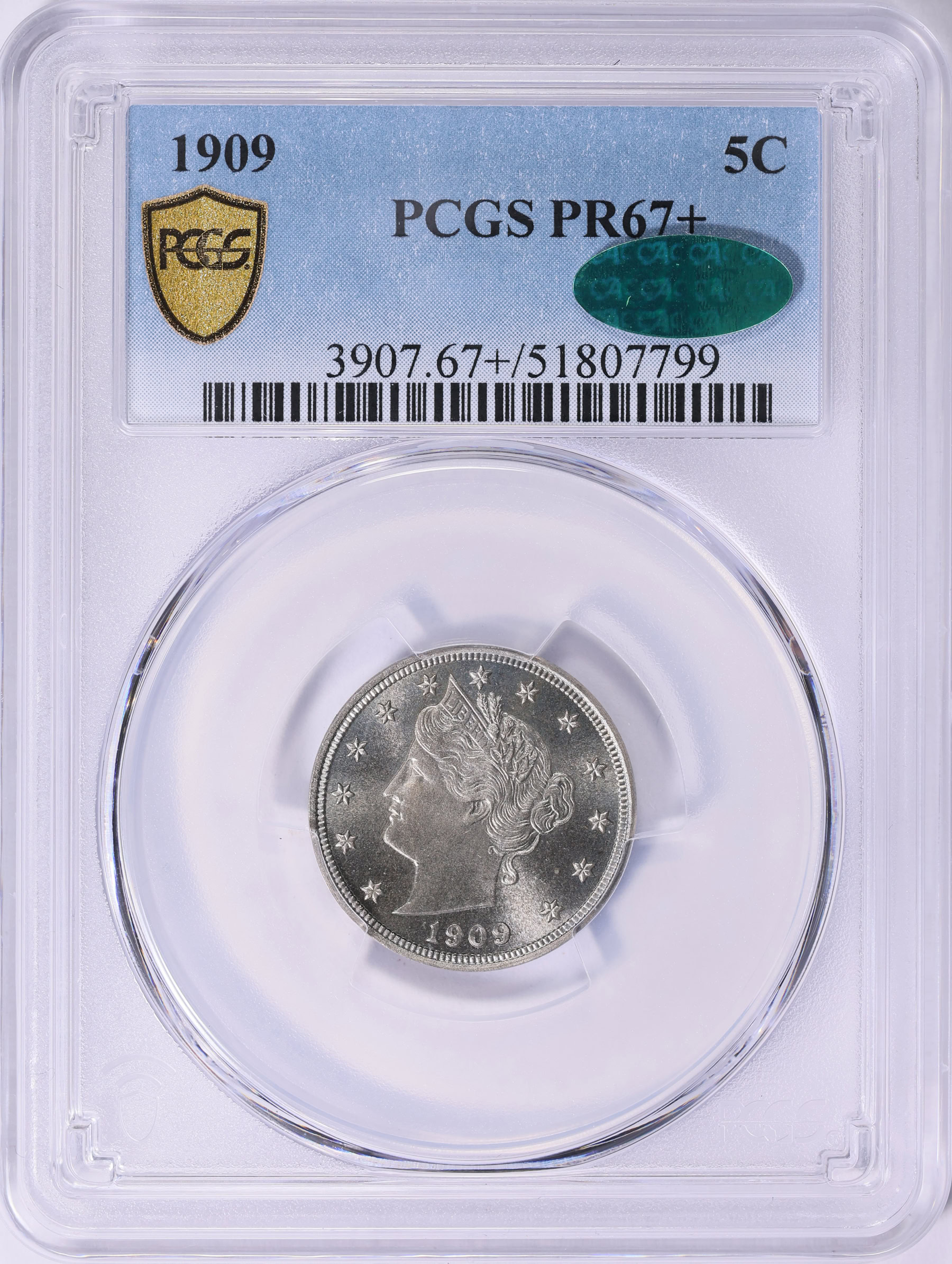 1909 Liberty Nickel PCGS Proof-67+ (CAC Green) (Item 1583138 ...