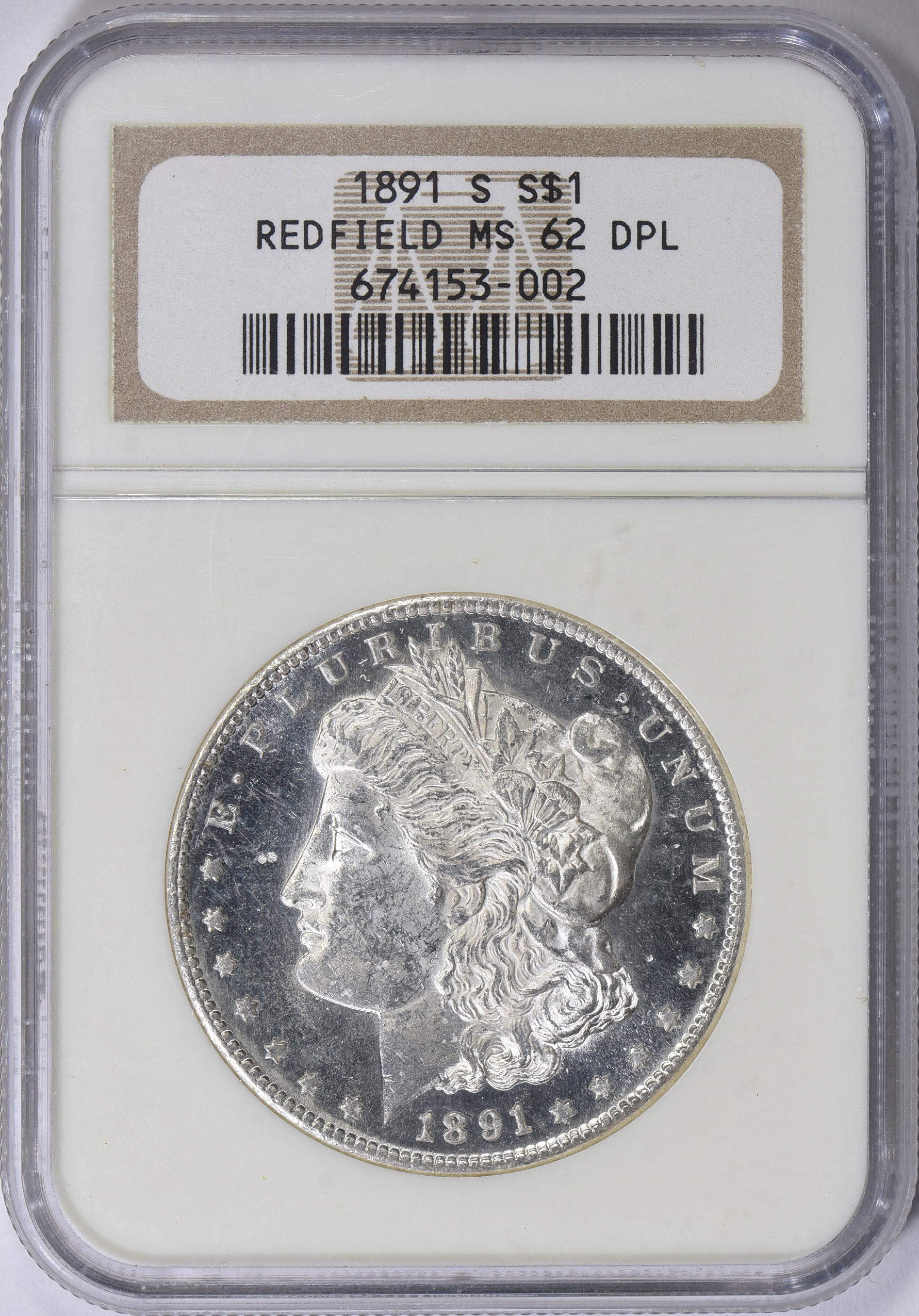 1891-S Morgan Silver Dollar NGC MS-62 DMPL (Redfield Collection) (Item 1583234 ...