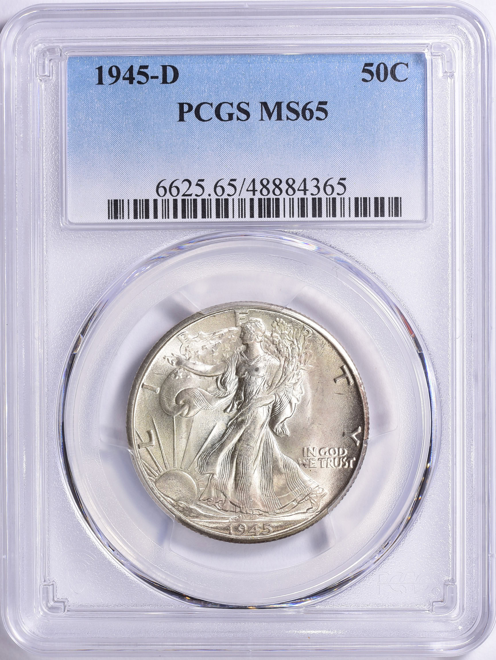 1945-D Walking Liberty Half Dollar PCGS MS-65 (Item 1584775) | GreatCollections Coin Auctions