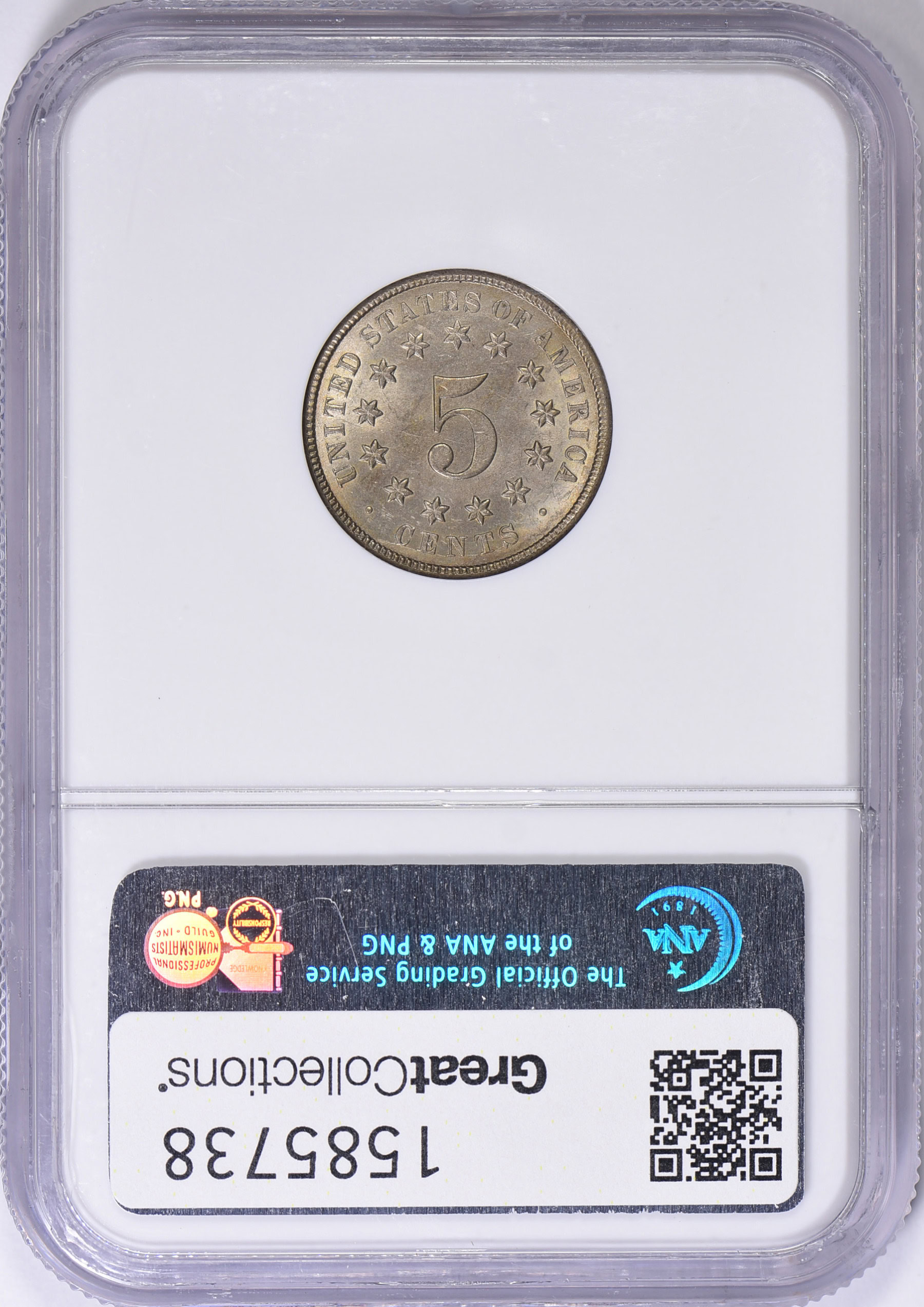 1875 Shield Nickel NGC MS-63 (Item 1585738) | GreatCollections Coin ...