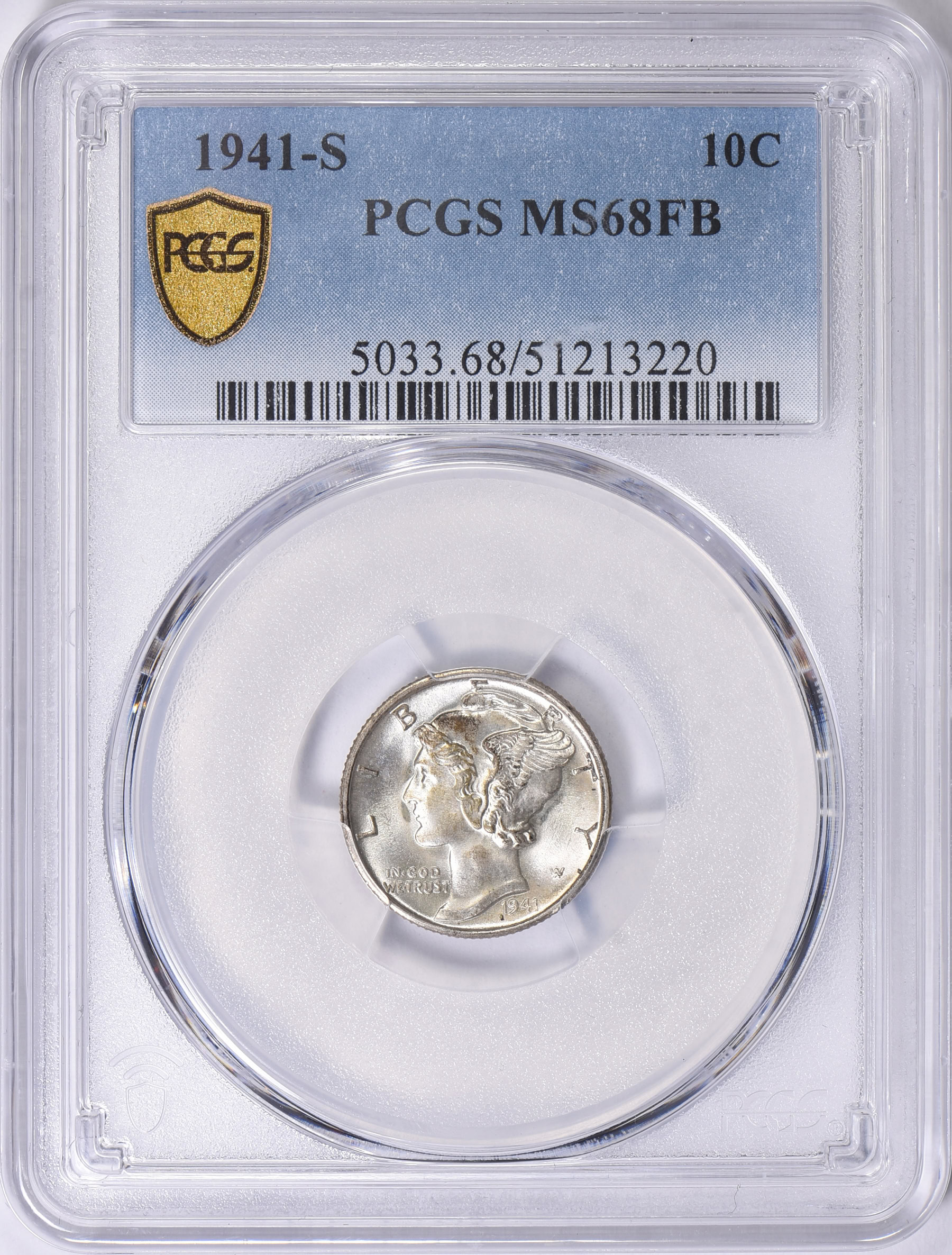 1941-S Mercury Dime PCGS MS-68 FB (Item 1586275) | GreatCollections Coin Auctions