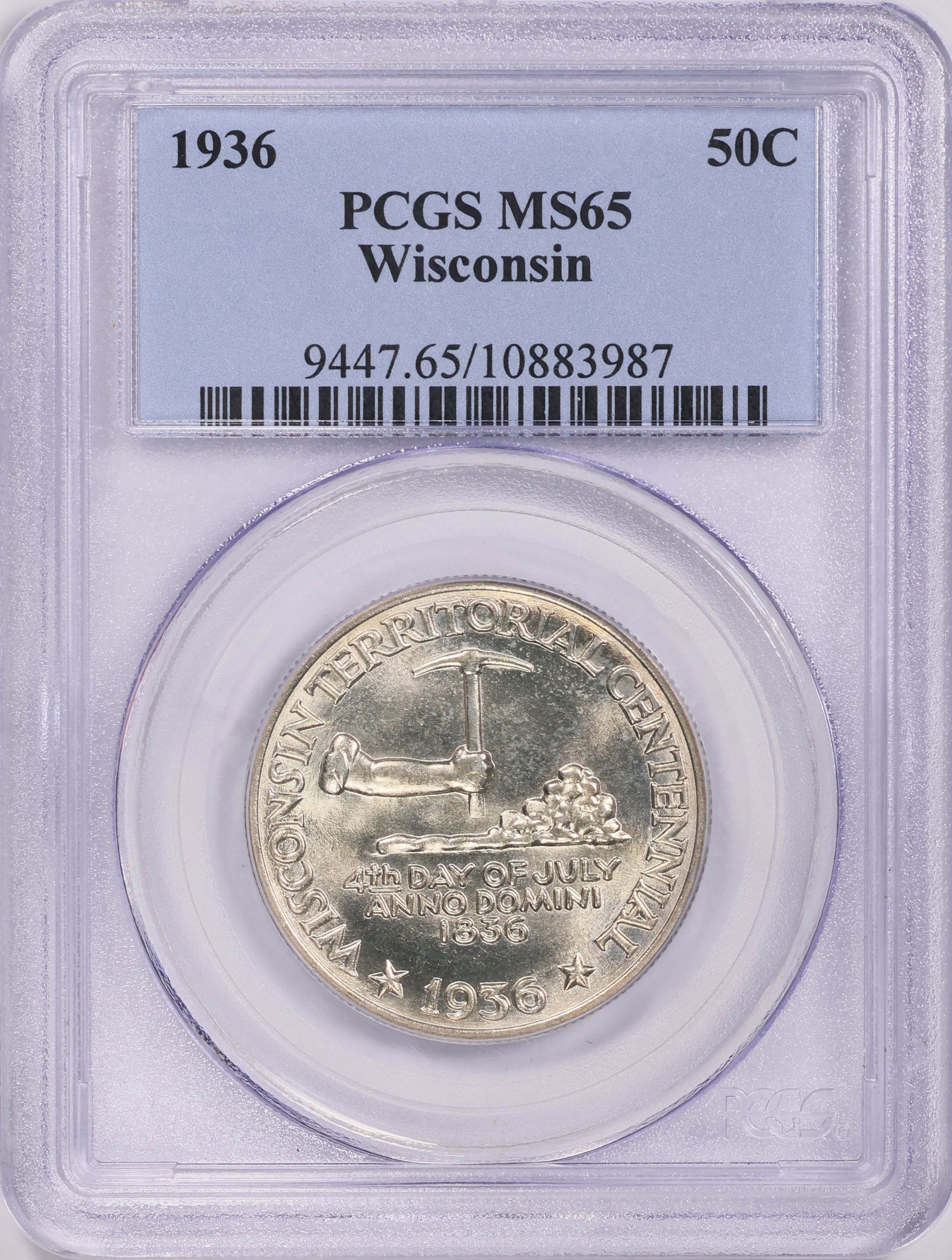 1936 Wisconsin Territorial Centennial Half Dollar PCGS MS-65 (Item ...