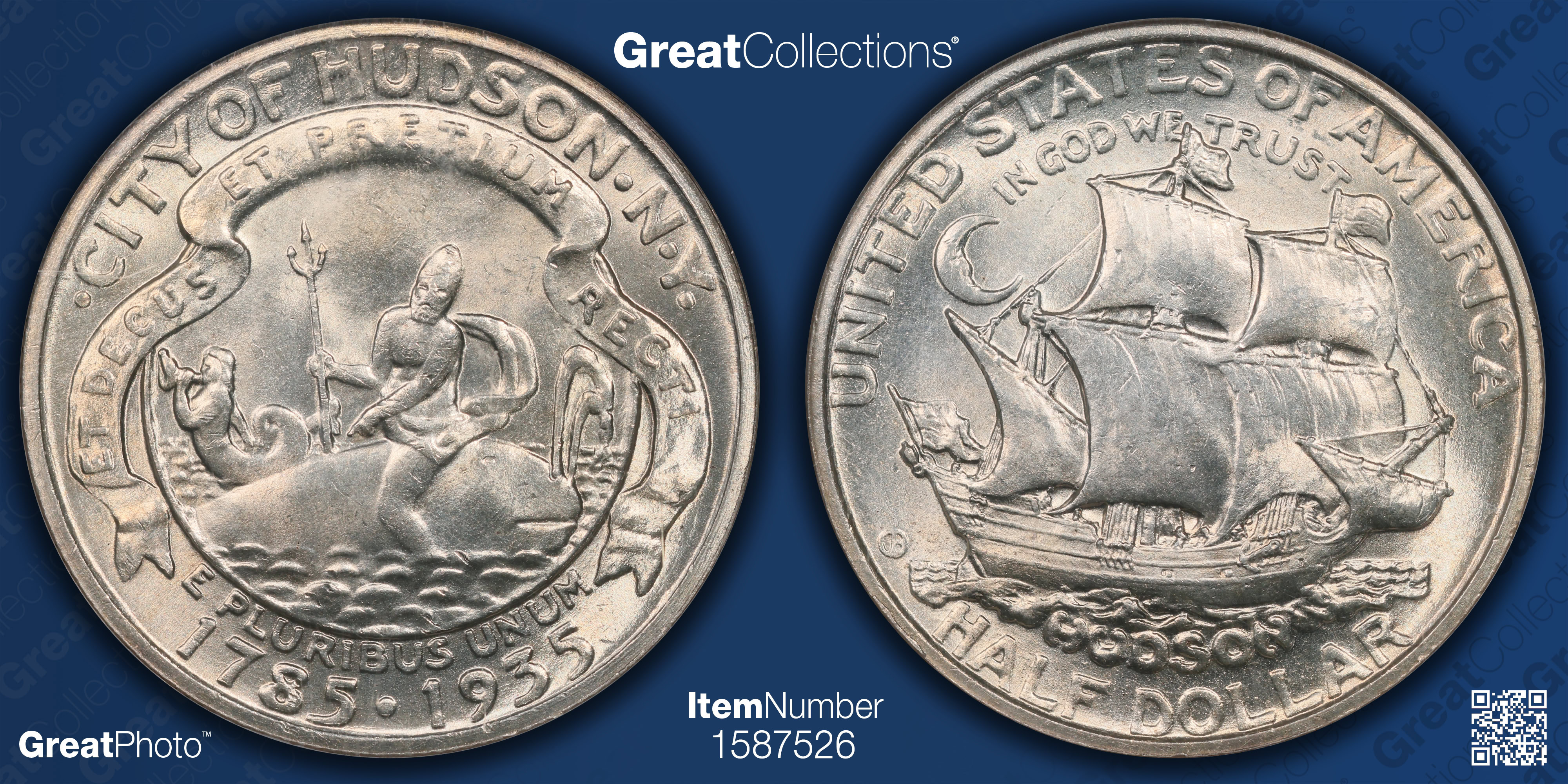 1935 Hudson, New York, Sesquicentennial Half Dollar NGC MS-65 (Item ...