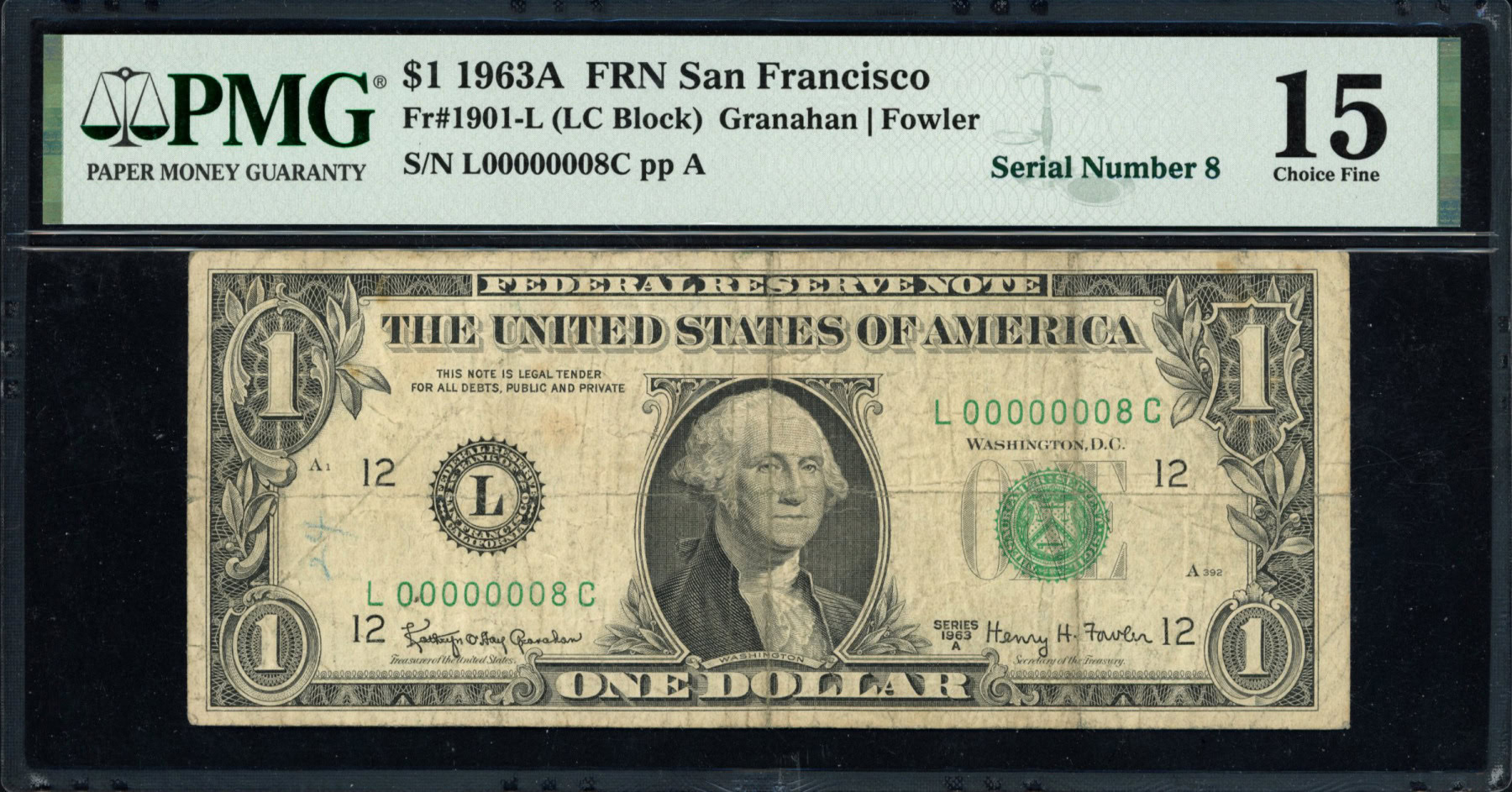 Fr. 1901-L (LC Block) 1963A $1 San Francisco Federal Reserve Note ...