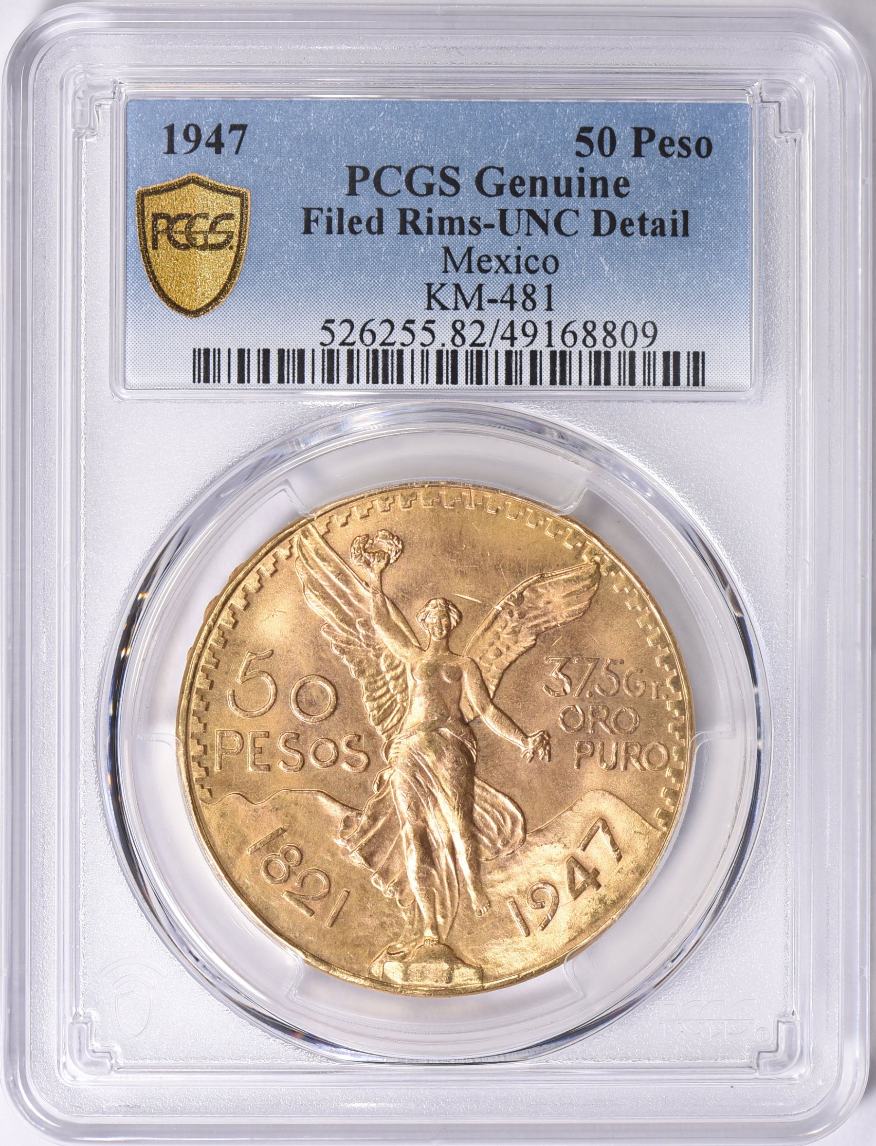 Mexico 1947 Gold 50 Pesos KM-481 PCGS Genuine Unc Details (AGW = 1.2057 oz.) (Item 1587839 ...
