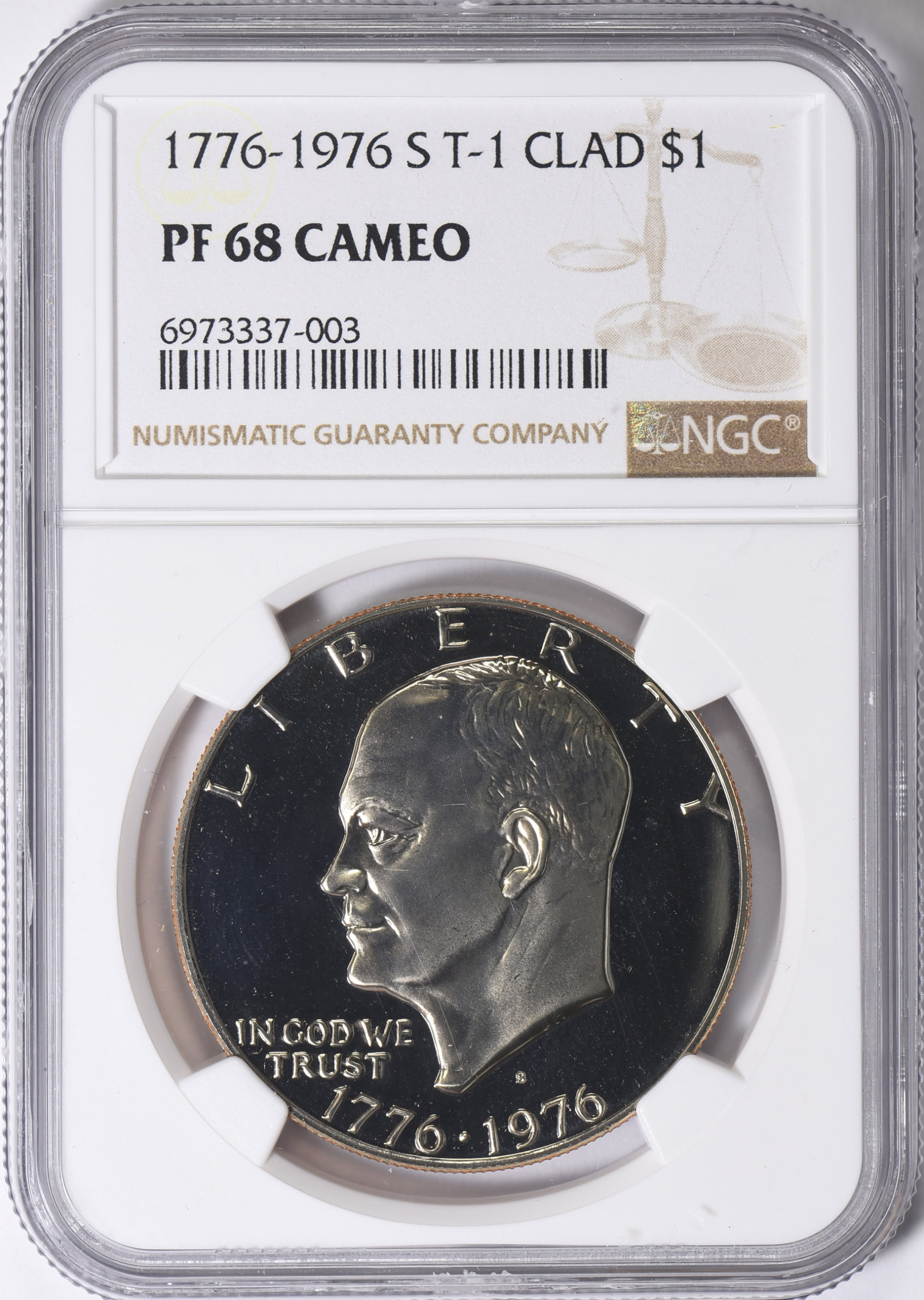1976-S Eisenhower Dollar Clad Type 1 NGC Proof-68 CAMEO (Item 1587845 ...