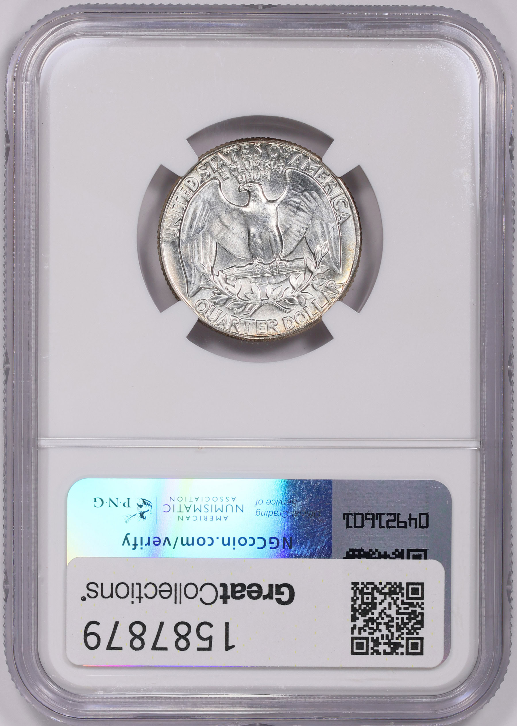 1961 Washington Quarter NGC MS-65 (Item 1587879) | GreatCollections ...