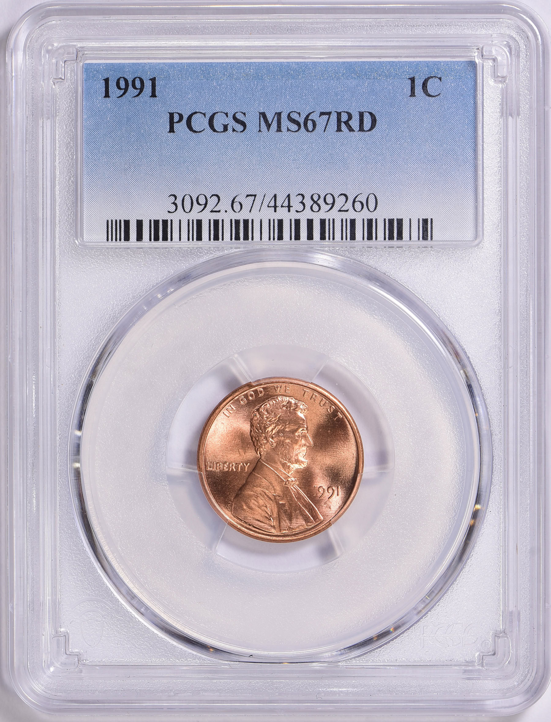 1991 Lincoln Cent PCGS MS-67 RD (Item 1587919) | GreatCollections Coin Auctions