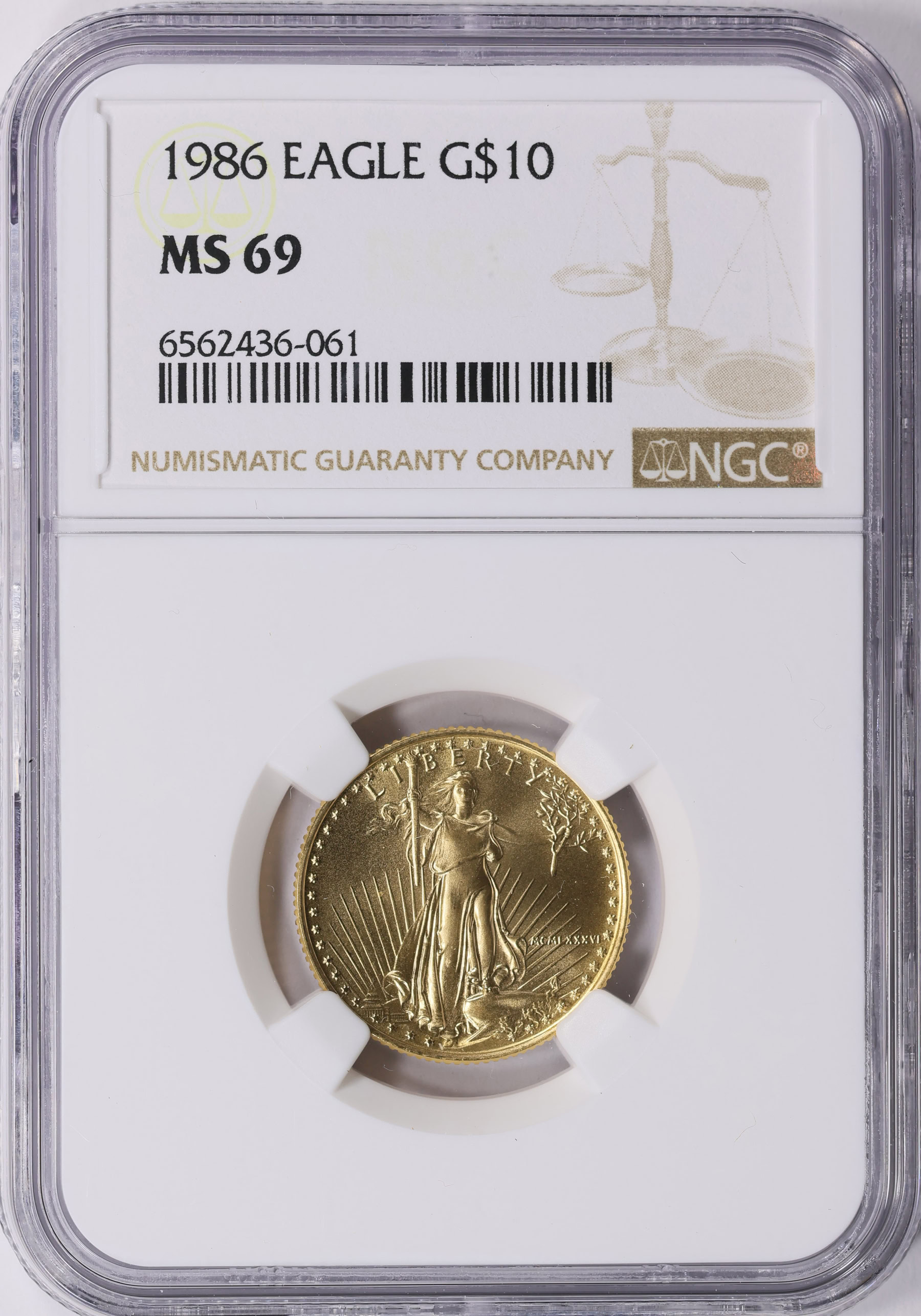 1986 $10 Quarter-Ounce Gold American Eagle NGC MS-69 (Item 1590268 ...