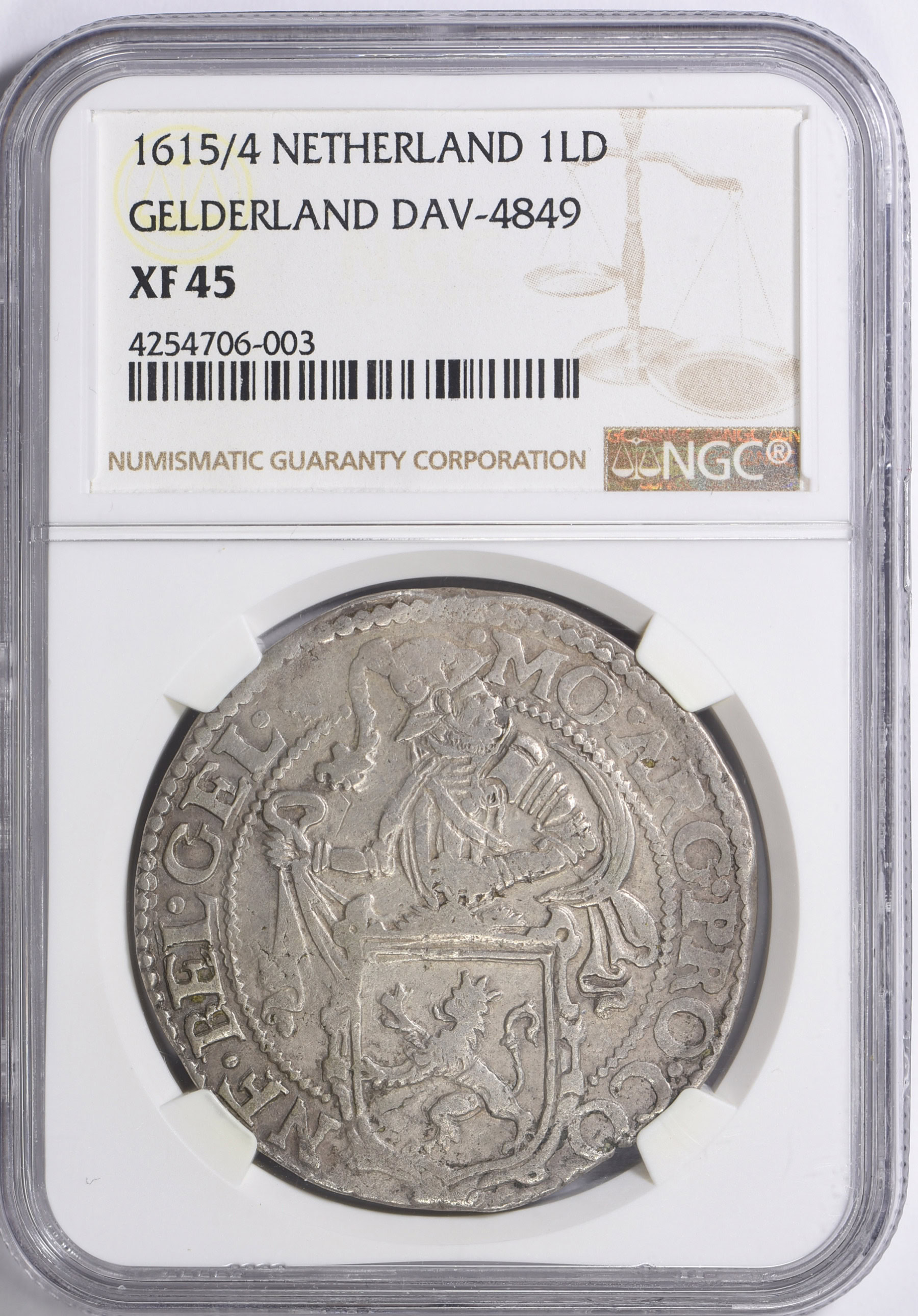 Netherlands - Gelderland 1615/4 Silver Lion Daalder KM-15.1 NGC XF-45 | NGC Cert #4254706-003 ...