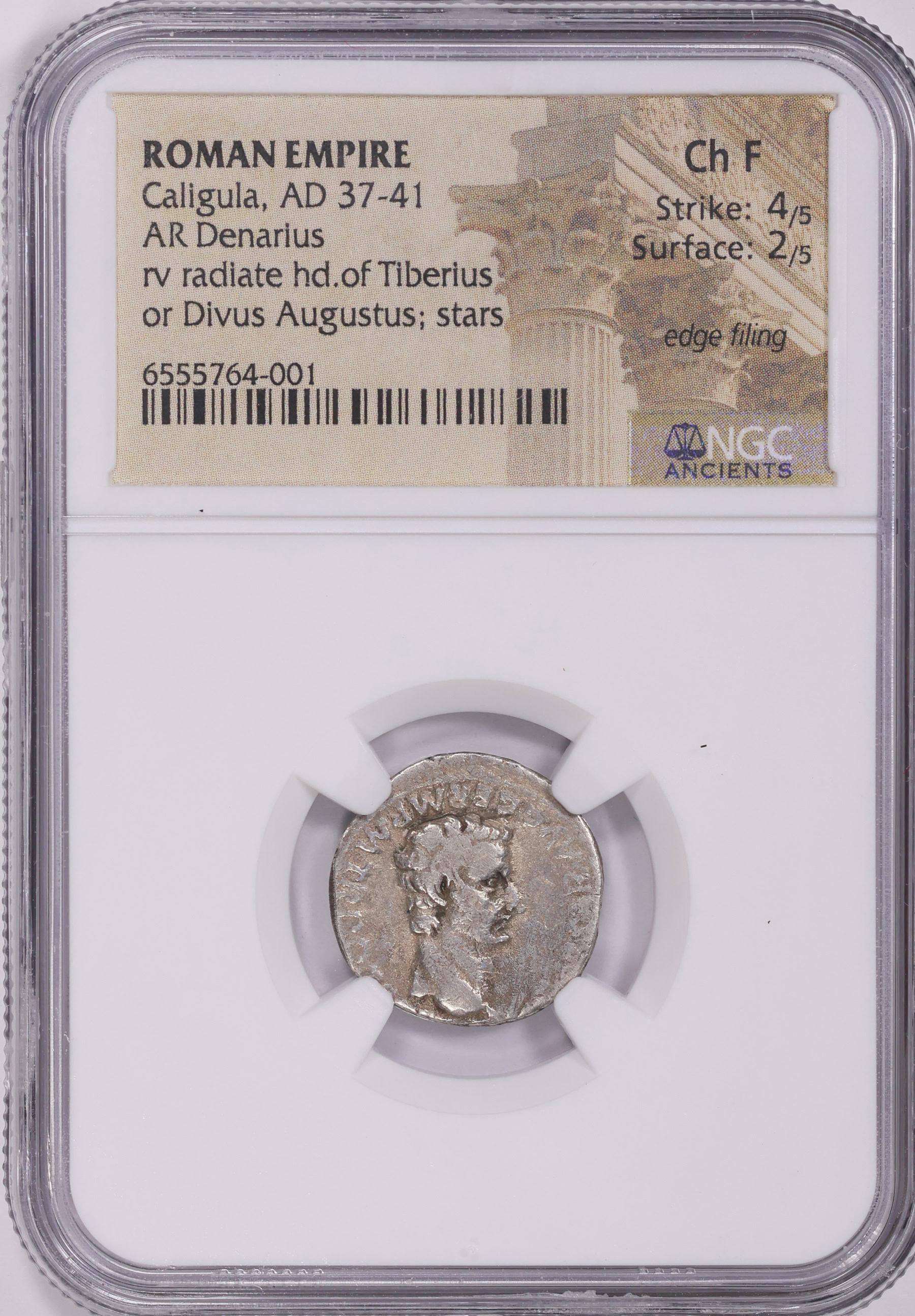 Ancient Roman Empire, Caligula (A.D. 37-41) A.D. 37 AR Denarius ...