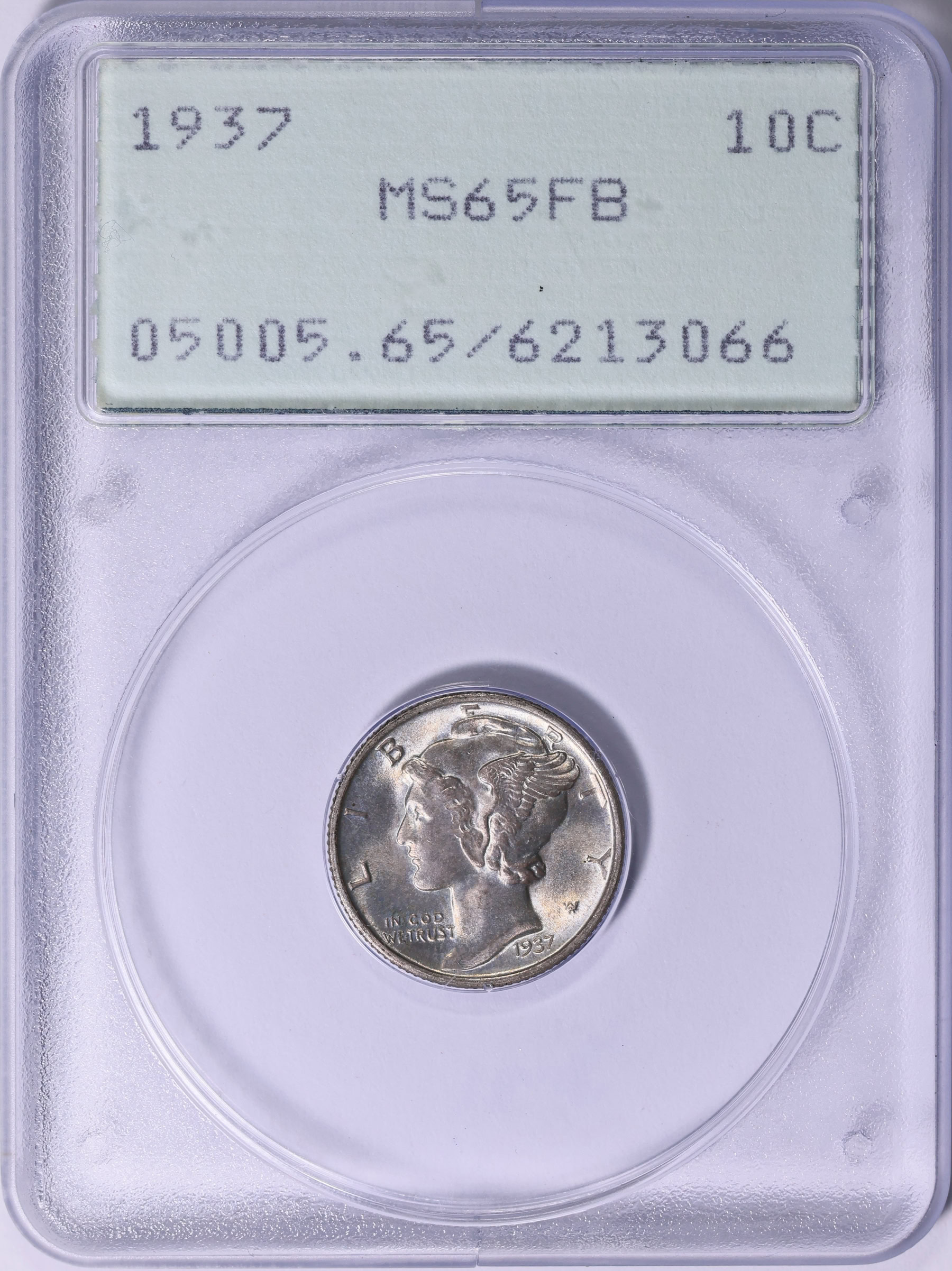 1937 Mercury Dime PCGS MS-65 FB OGH (1st Gen) (Item 1593441) | GreatCollections Coin Auctions