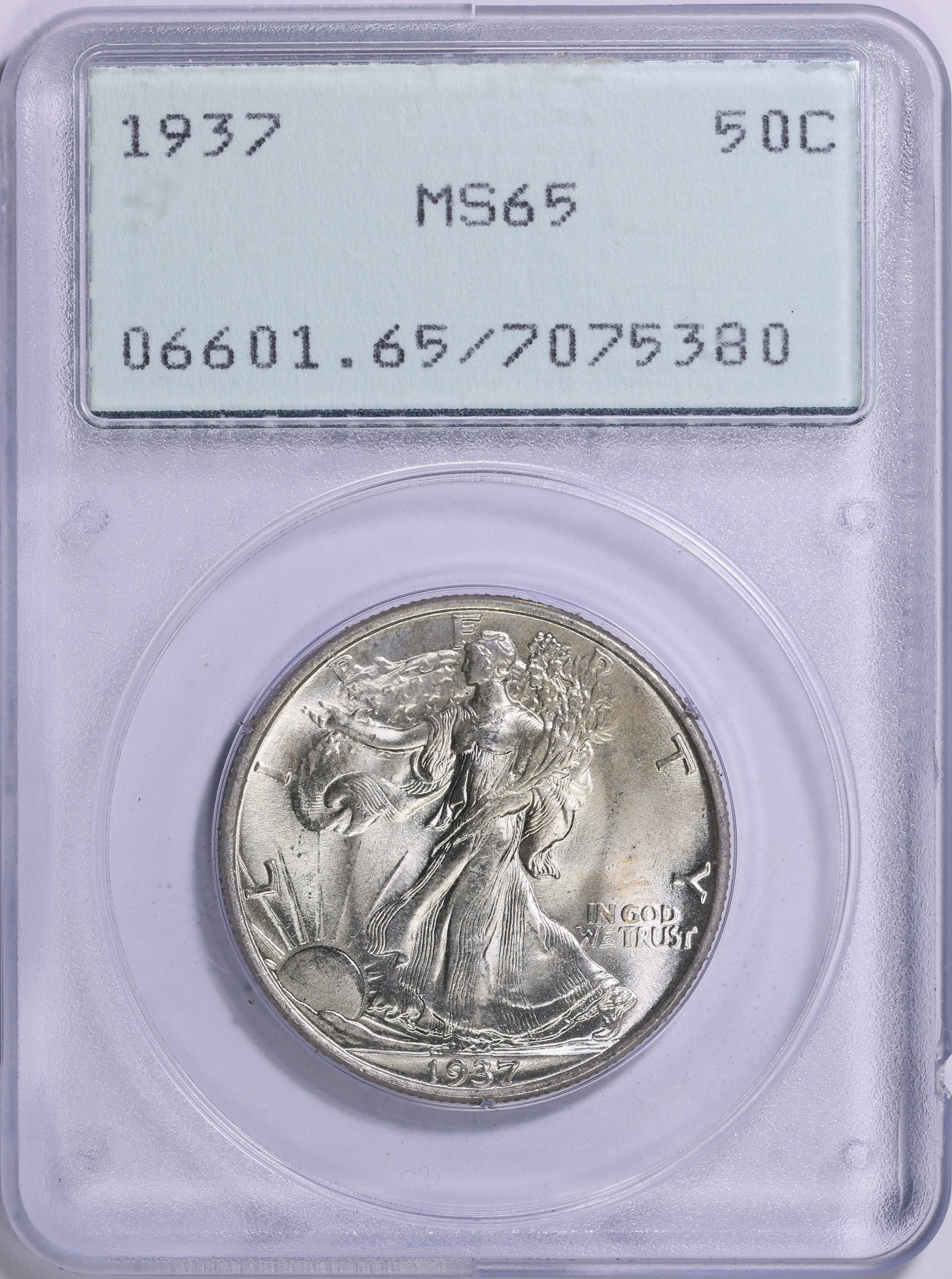 1937 Walking Liberty Half Dollar PCGS MS-65 OGH (1st Gen) (Item 1593453) | GreatCollections Coin ...