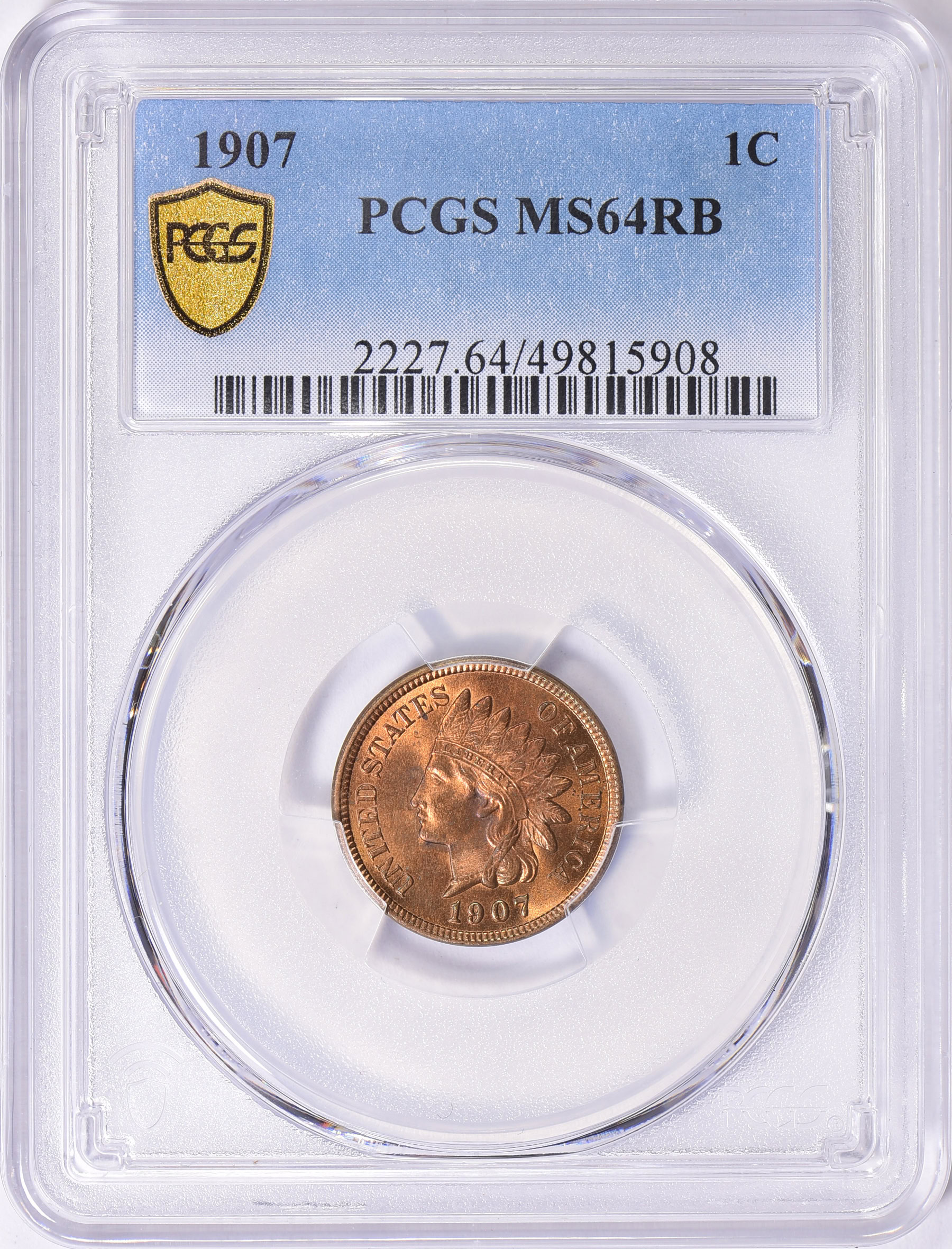 1907 Indian Cent PCGS MS-64 RB (Item 1593488) | GreatCollections Coin ...