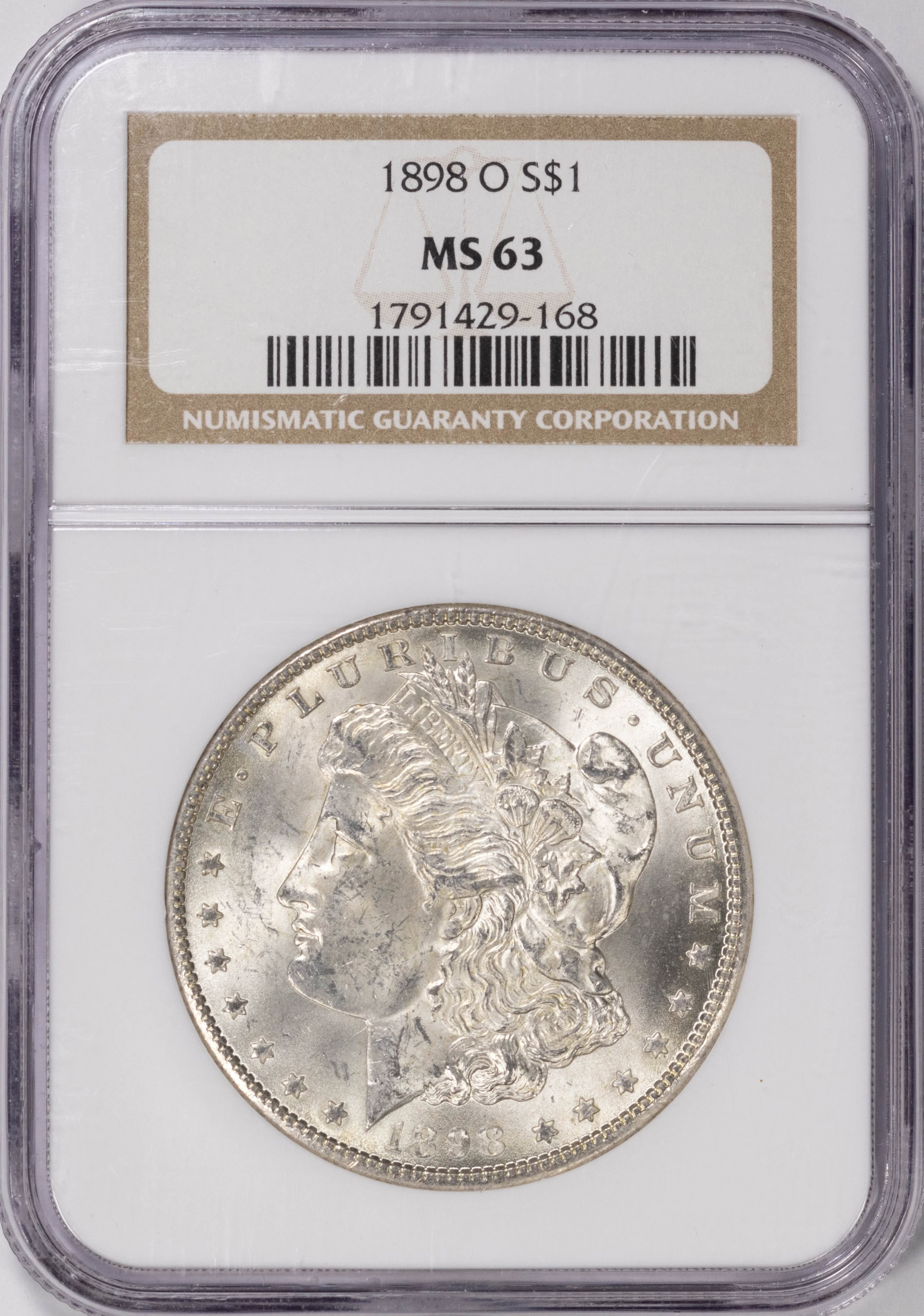 1898-O Morgan Silver Dollar NGC MS-63 (Item 1594403) | GreatCollections Coin Auctions