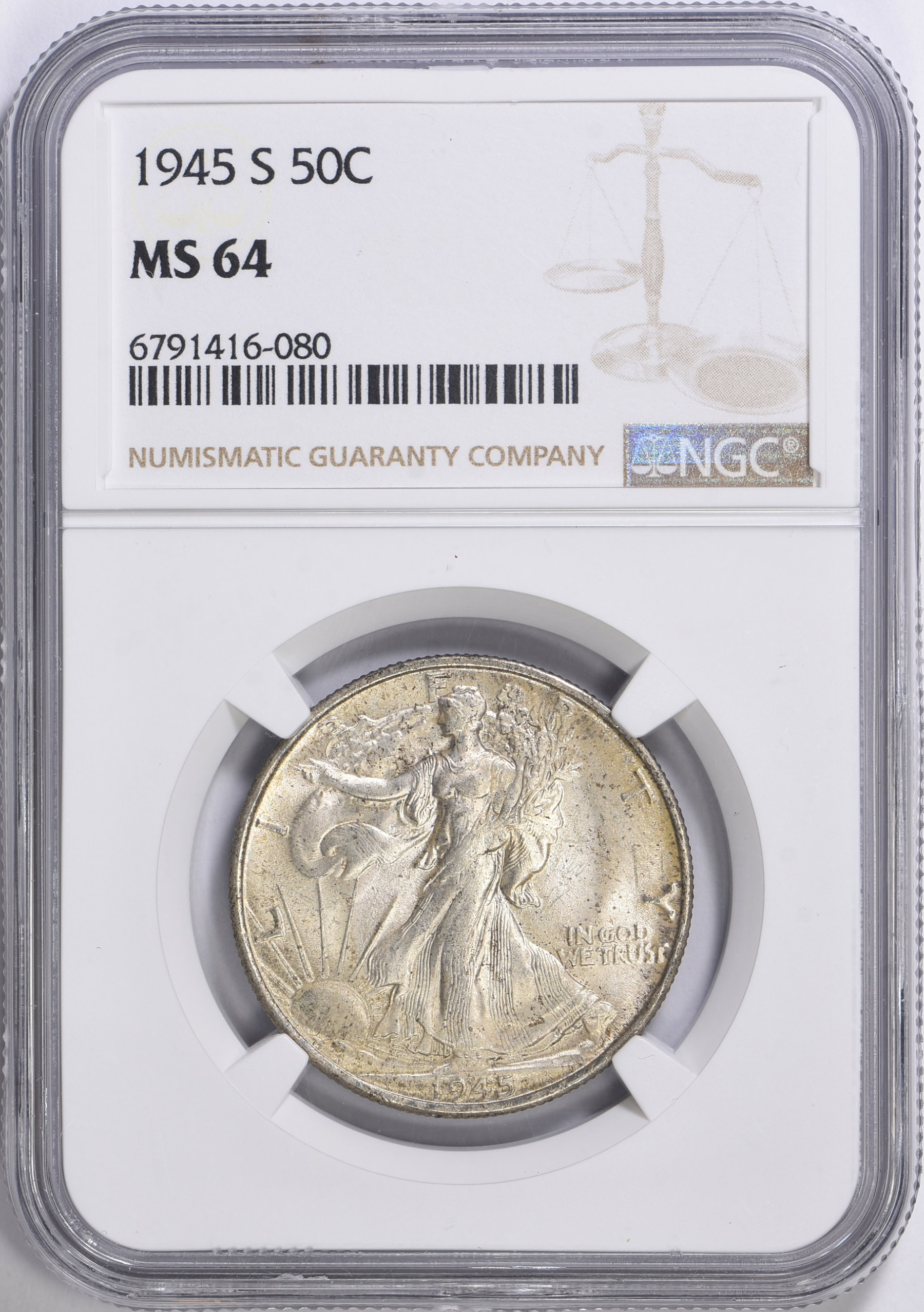 1945-S Walking Liberty Half Dollar NGC MS-64 (Item 1595185) | GreatCollections Coin Auctions