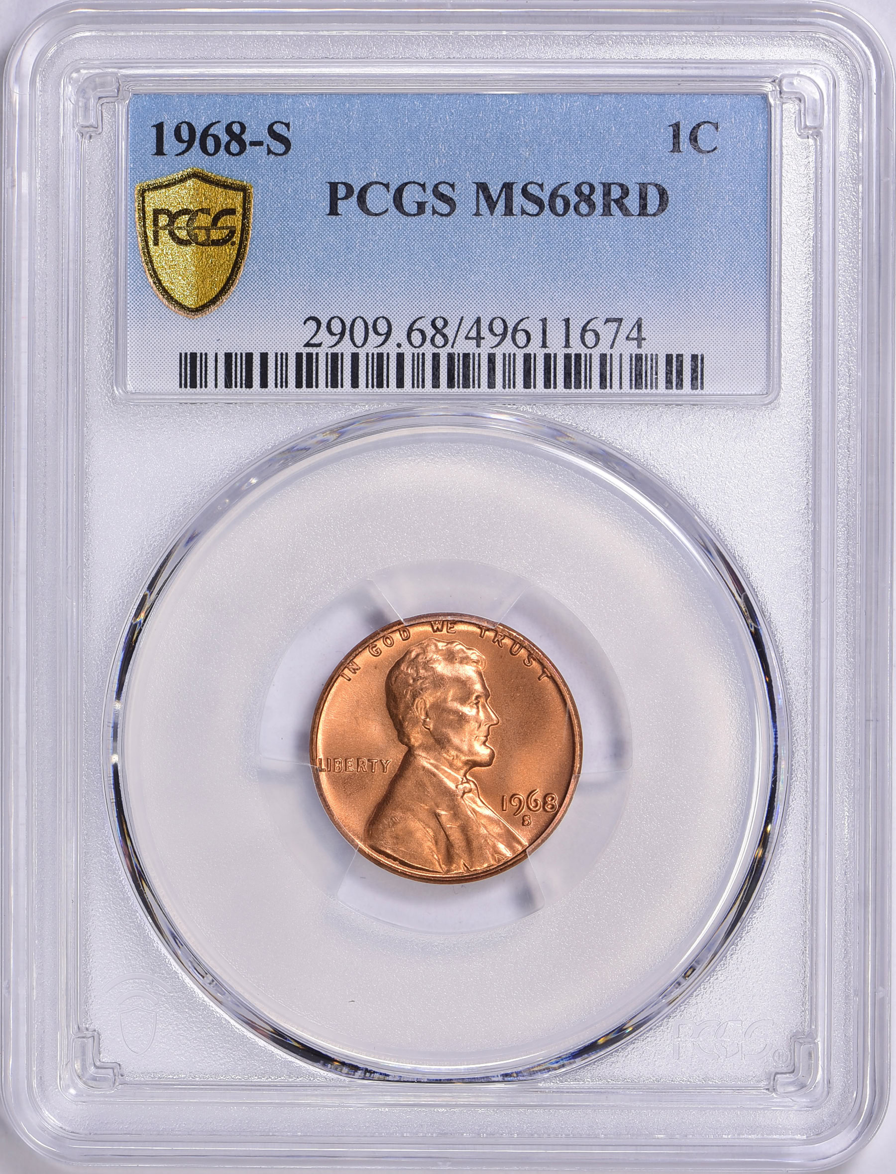 1968-S Lincoln Cent PCGS MS-68 RD (Item 1595570) | GreatCollections ...