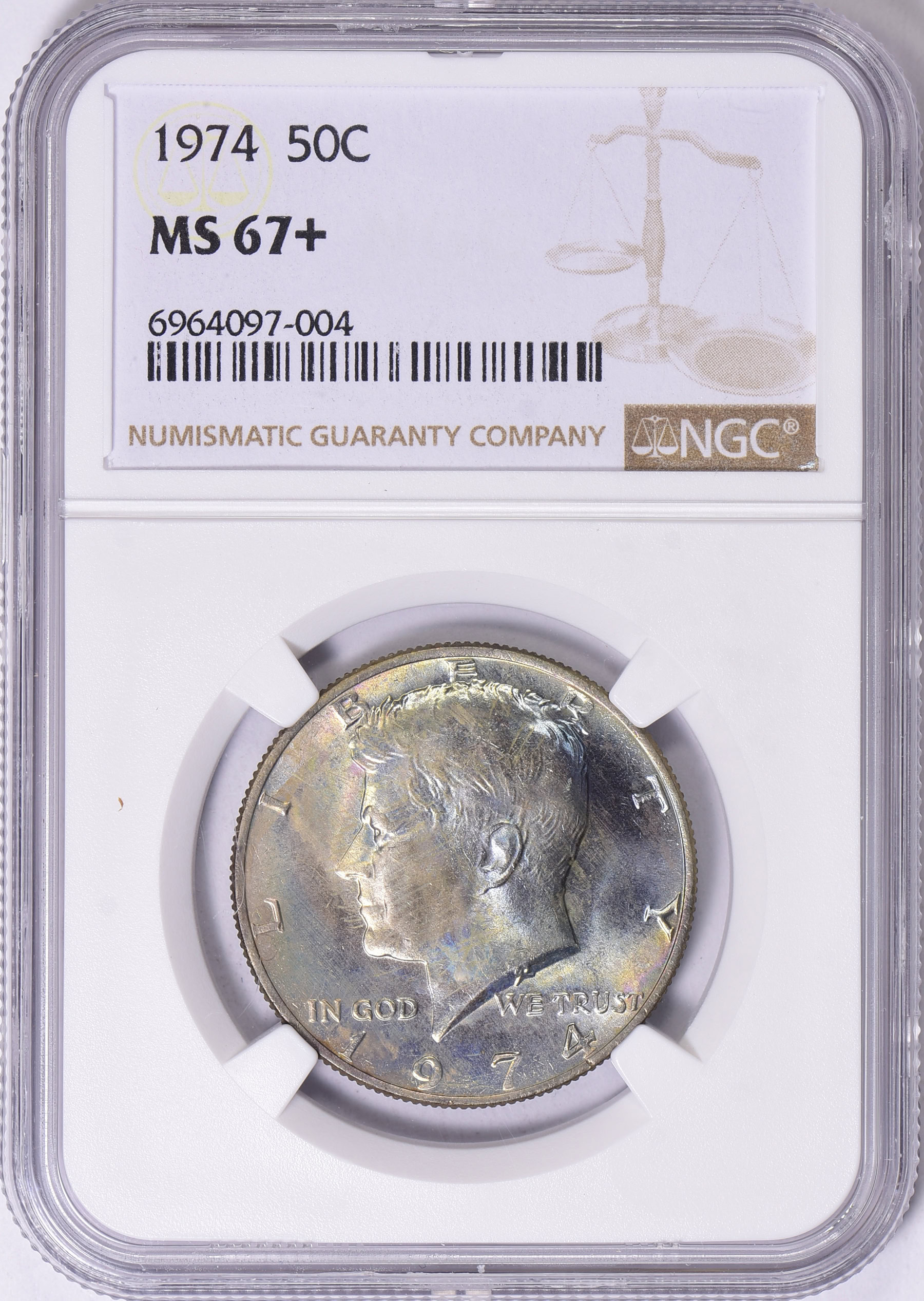 1974 Kennedy Half Dollar NGC MS-67+ (Toned) (Item 1595574) | GreatCollections Coin Auctions
