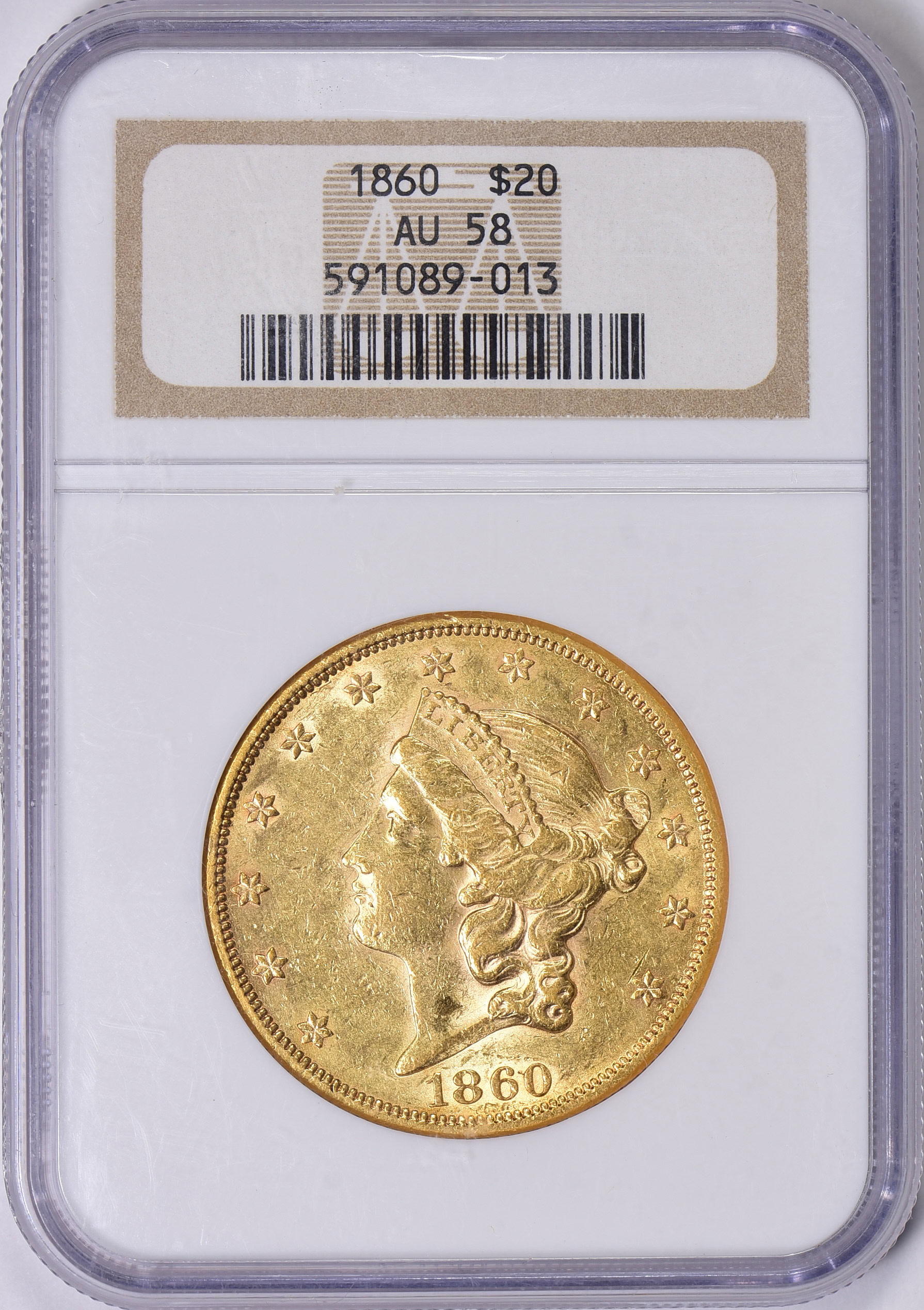 1860 Liberty Gold Double Eagle NGC AU-58 (Item 1595839) | GreatCollections Coin Auctions
